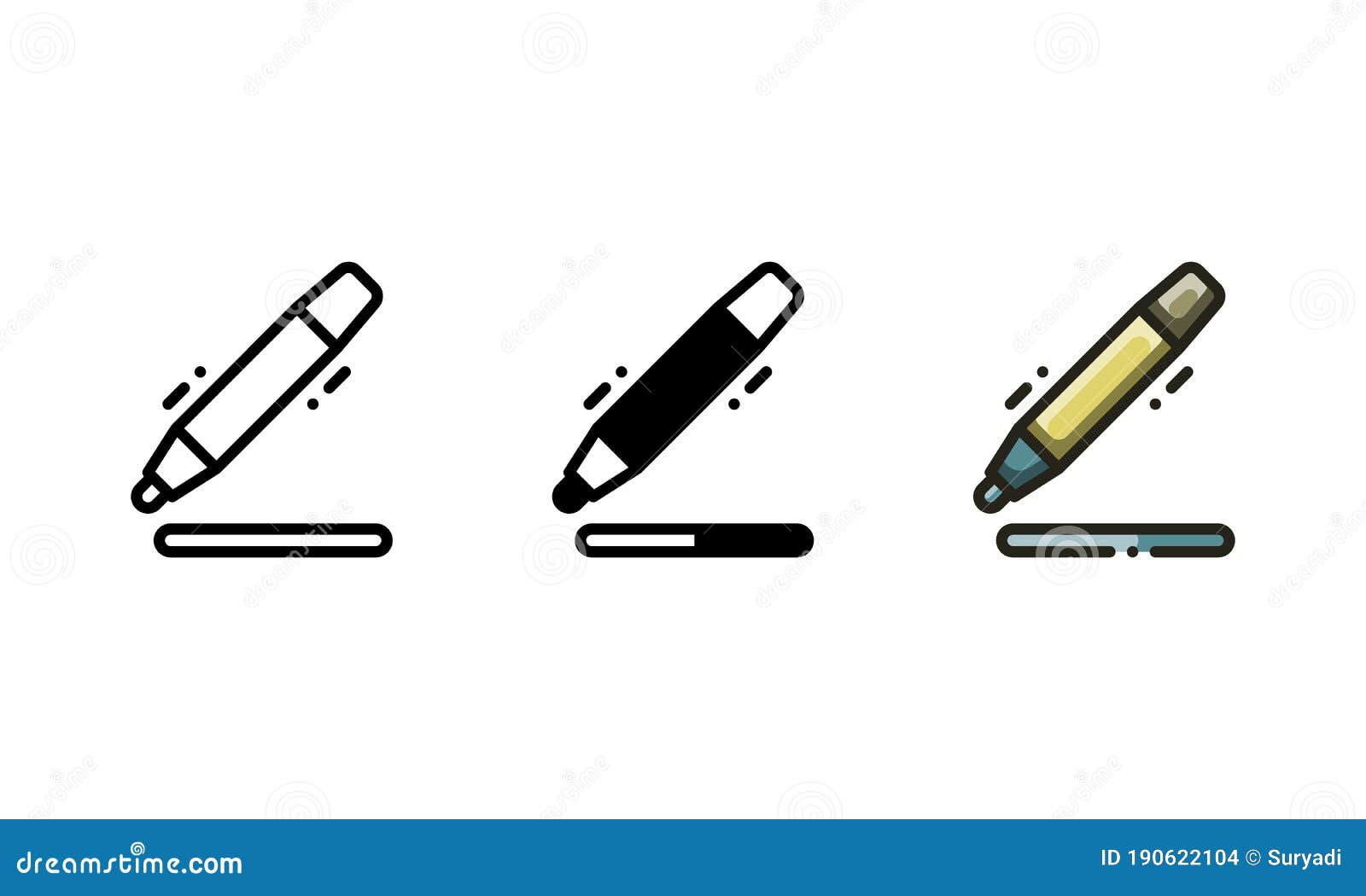 Write Something On The Board Using A Marker Vector Illustration ...