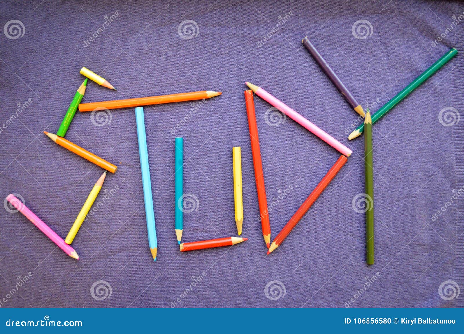 Write a Study Written in Colored Pencils. Stock Photo - Image of ...