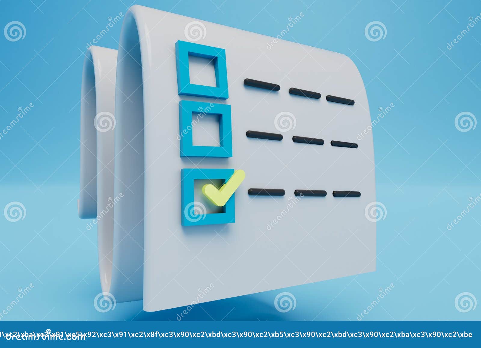 Write Tasks To a Worksheet. a Task Sheet on a Bluebackground. 3D Render ...