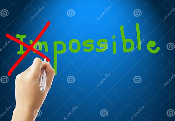 Write Turn Word Impossible To Possible with Your Hand Stock Image ...