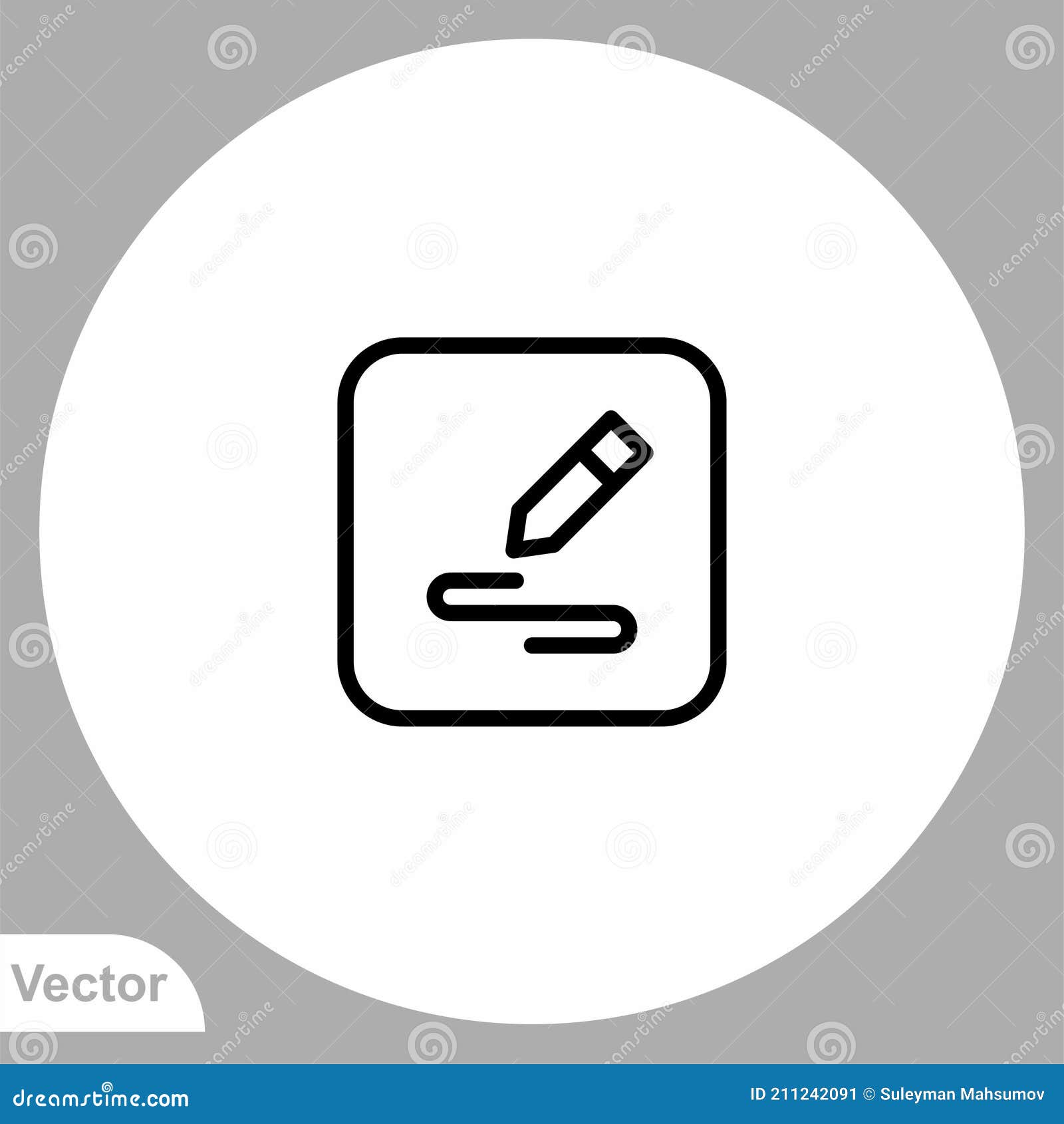 Write Vector Icon Sign Symbol Stock Vector - Illustration of page, draw ...