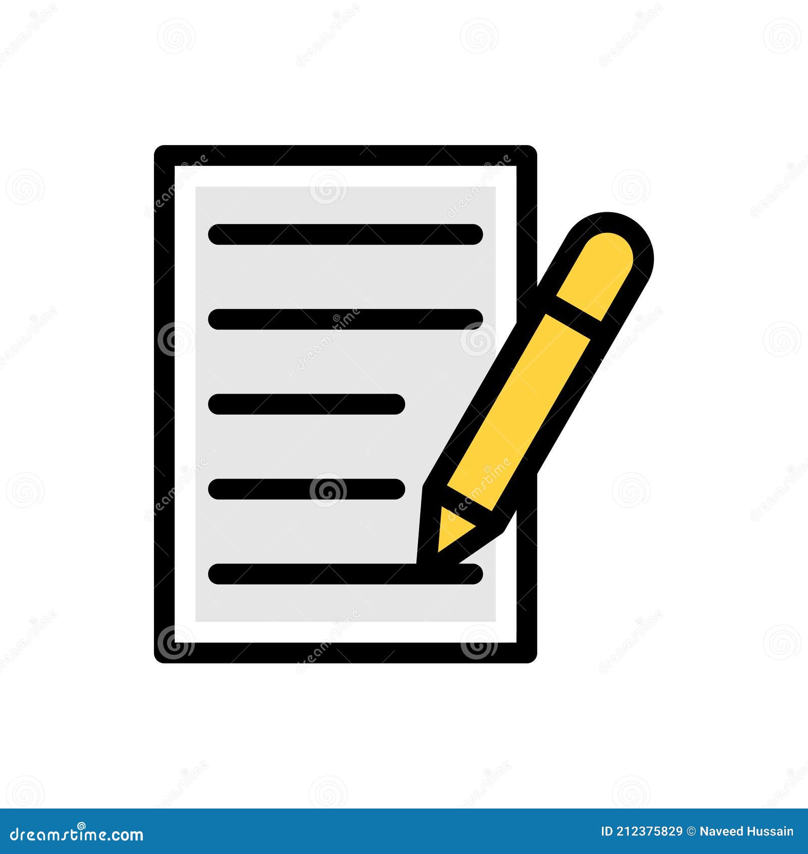 Write stock vector. Illustration of graphic, icon, list - 212375829