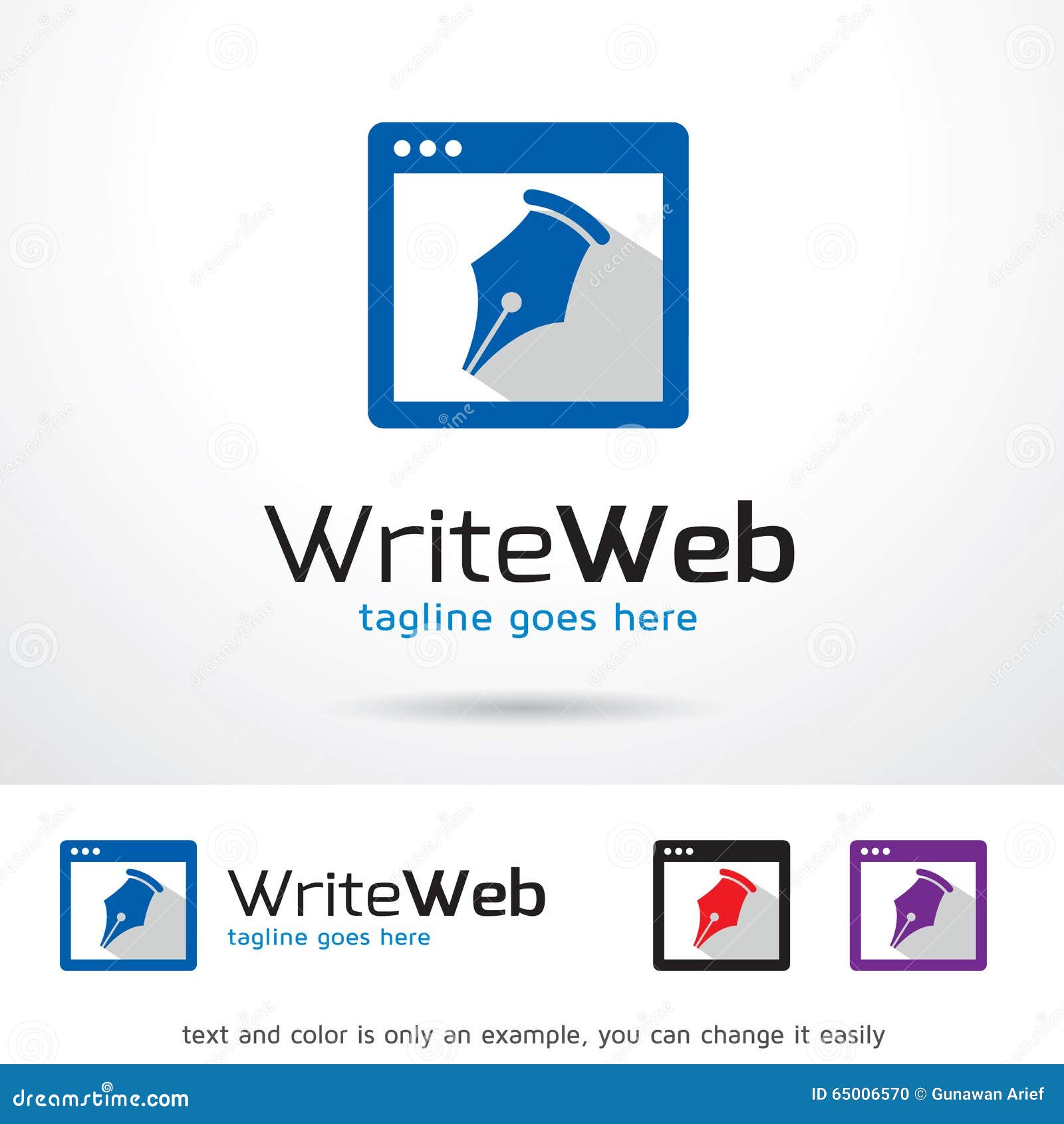Write Web Logo Template Design Vector Stock Vector - Illustration of ...