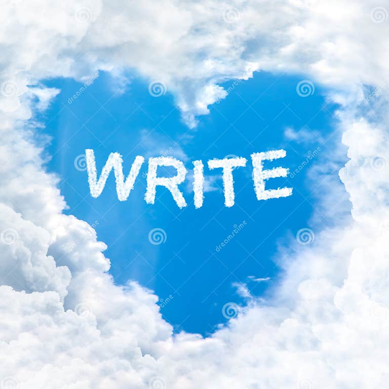 Write word on blue sky stock image. Image of nature, good - 46714903