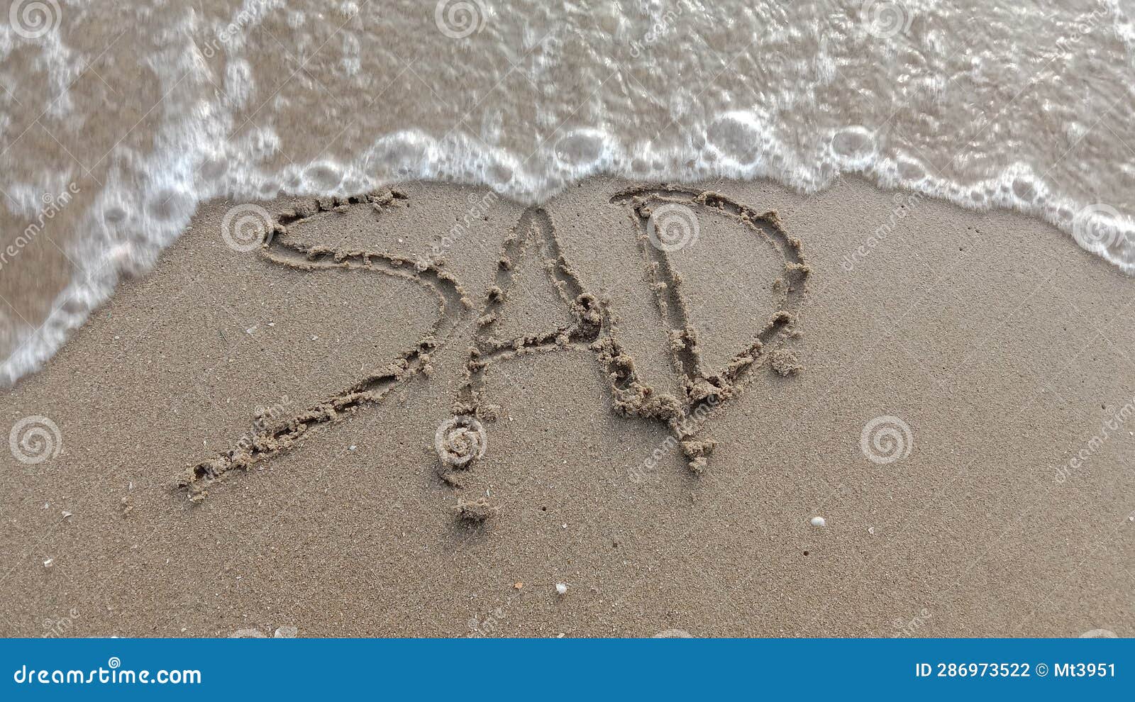 Write the Word SAD in the Sand Stock Photo - Image of word, sand: 286973522