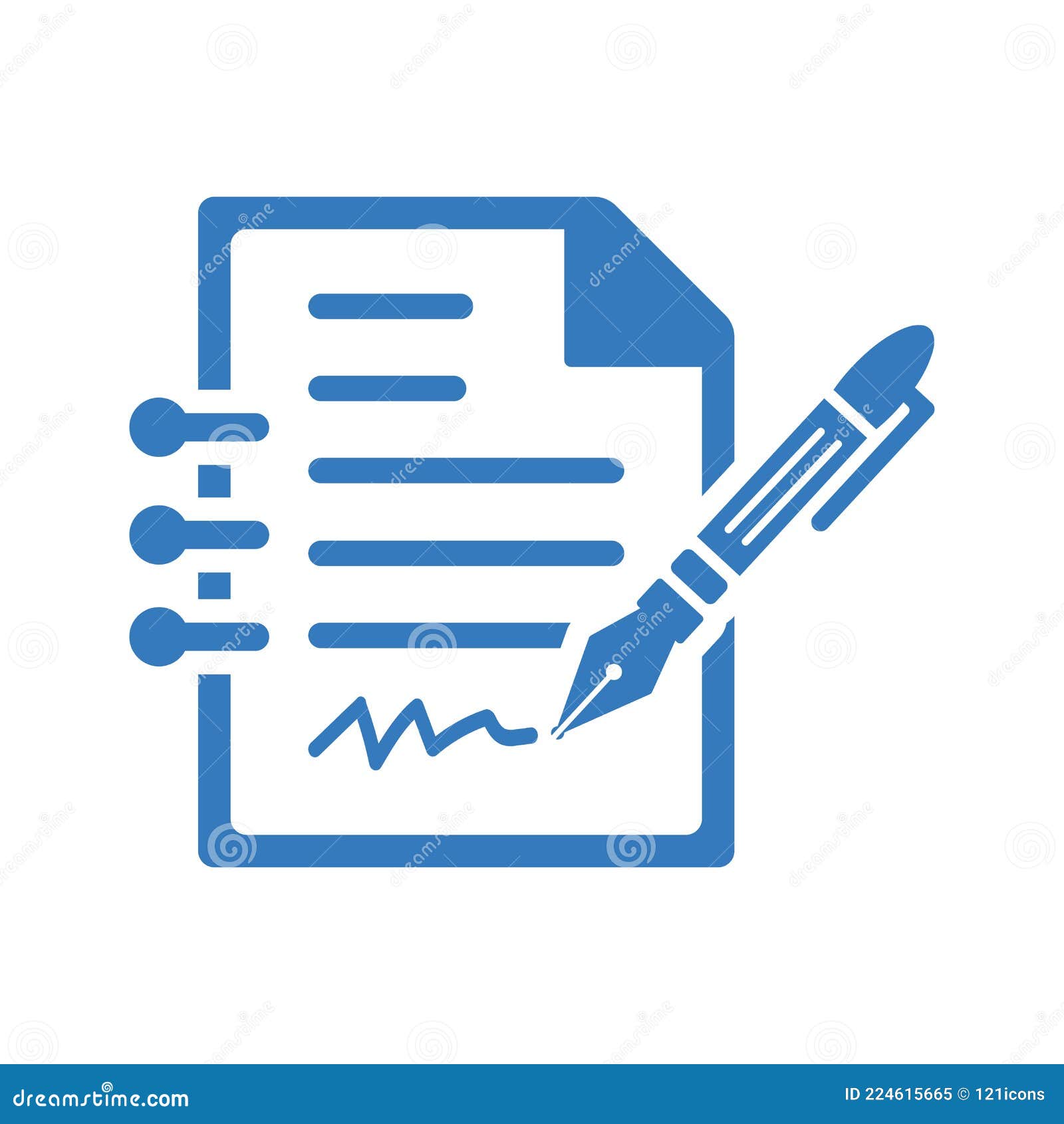 Write, Writing, Pen Icon. Blue Color Design Stock Vector - Illustration ...