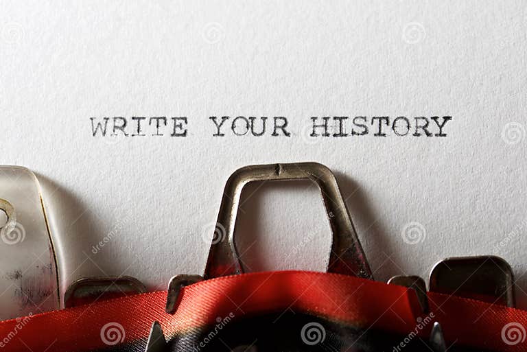 Write your history stock image. Image of novelist, machine - 170800729