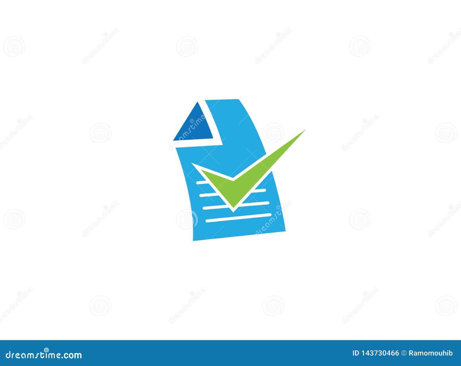 Writed Paper or List with a Check Mark for Logo Design Stock Vector ...