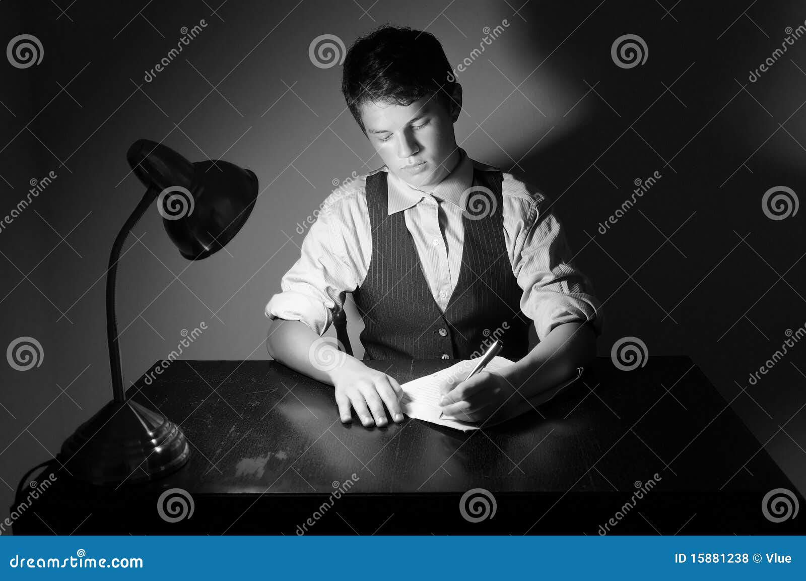 Writer stock photo. Image of note, suit, dark, classic - 15881238