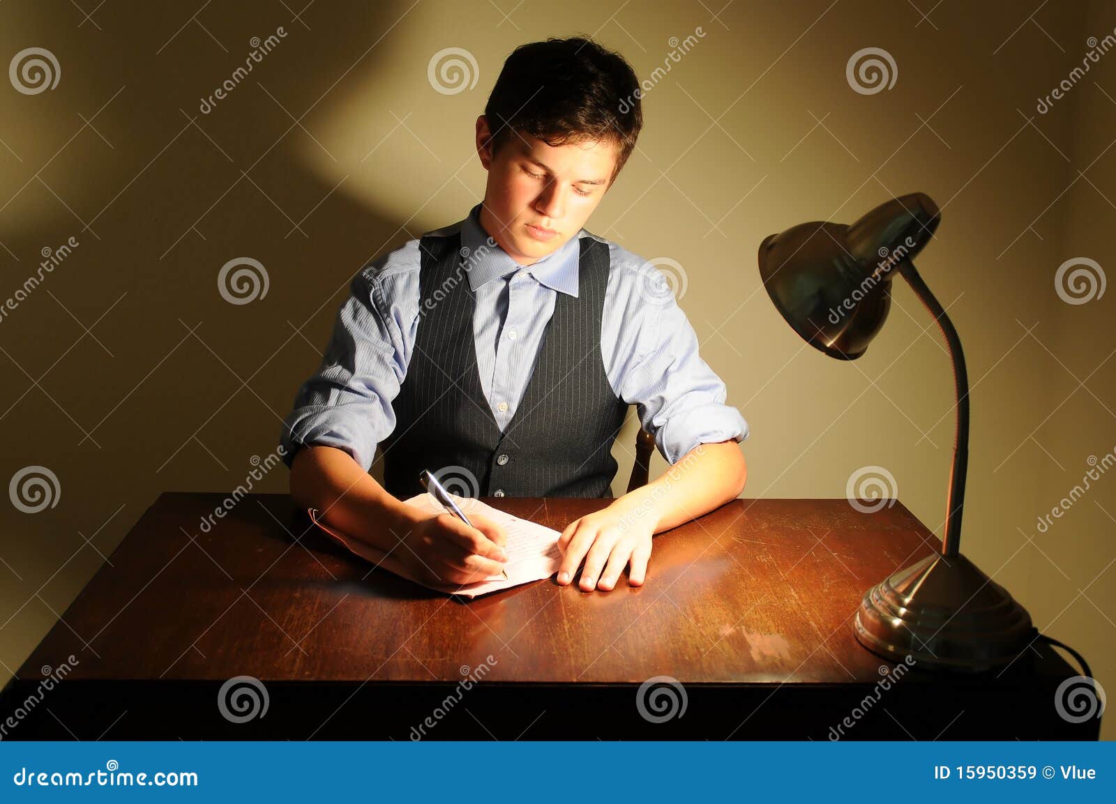 Writer stock image. Image of retro, paperwork, male, vest - 15950359