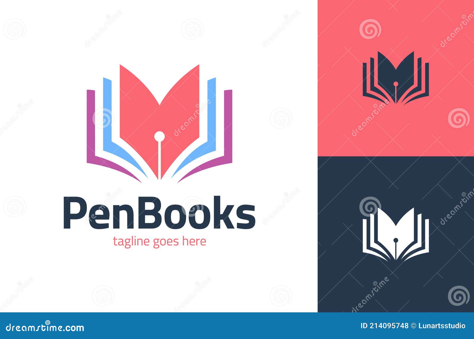 Writer Book Logo Template Design. Book Pen Logotype Vector Design ...