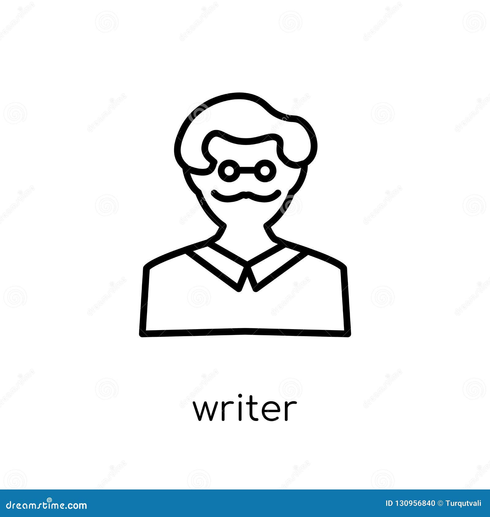 Writer Icon. Trendy Modern Flat Linear Vector Writer Icon on White ...