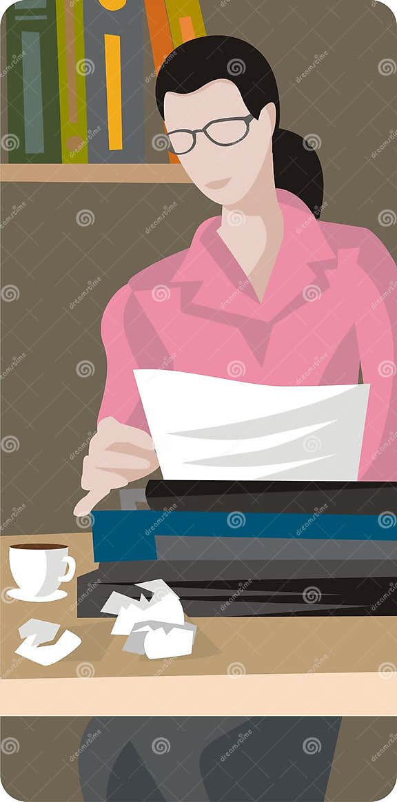 Writer Illustration stock vector. Illustration of girl - 1996127