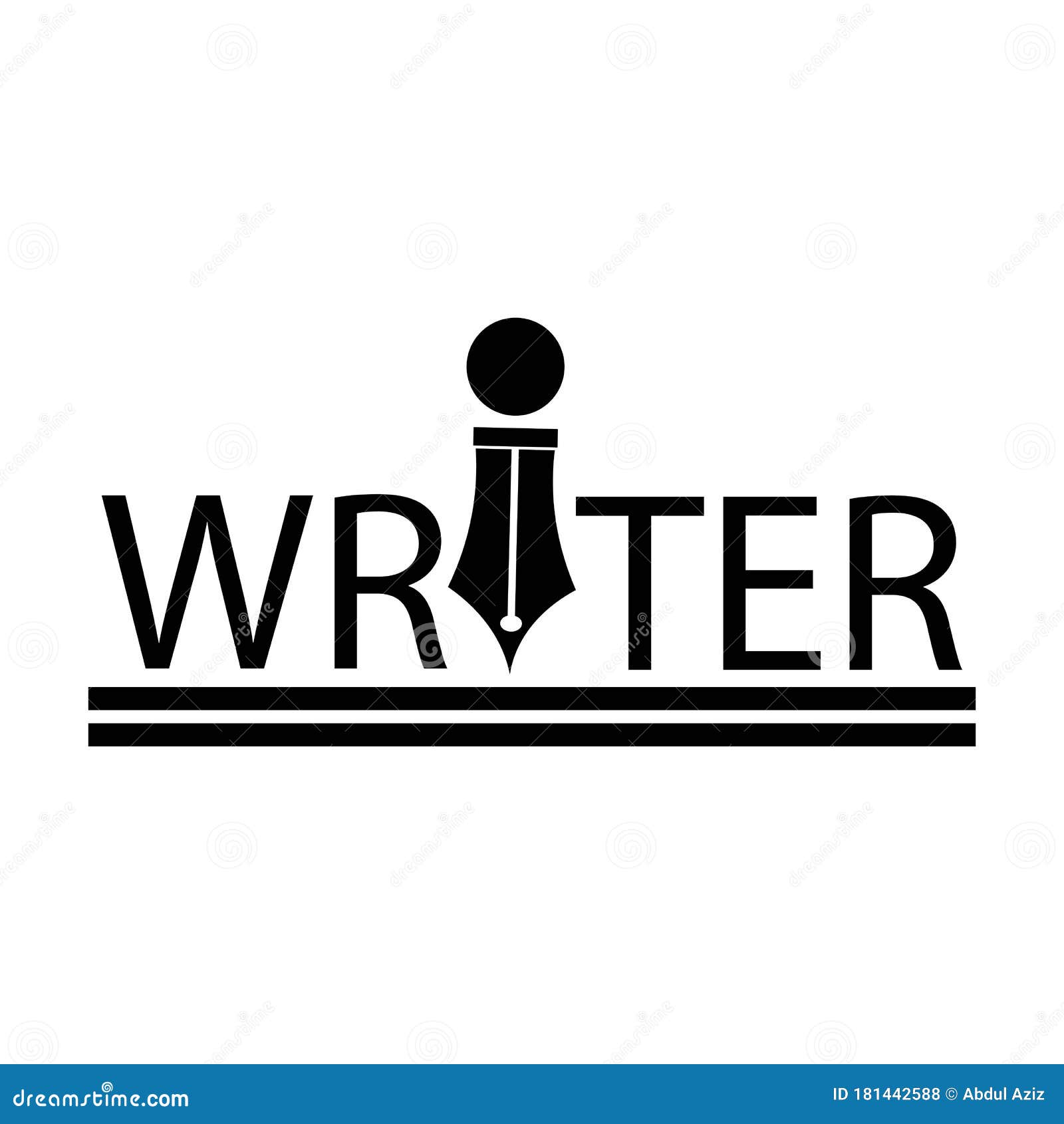 Writer Illustration Logo Vector Stock Vector - Illustration of writer ...