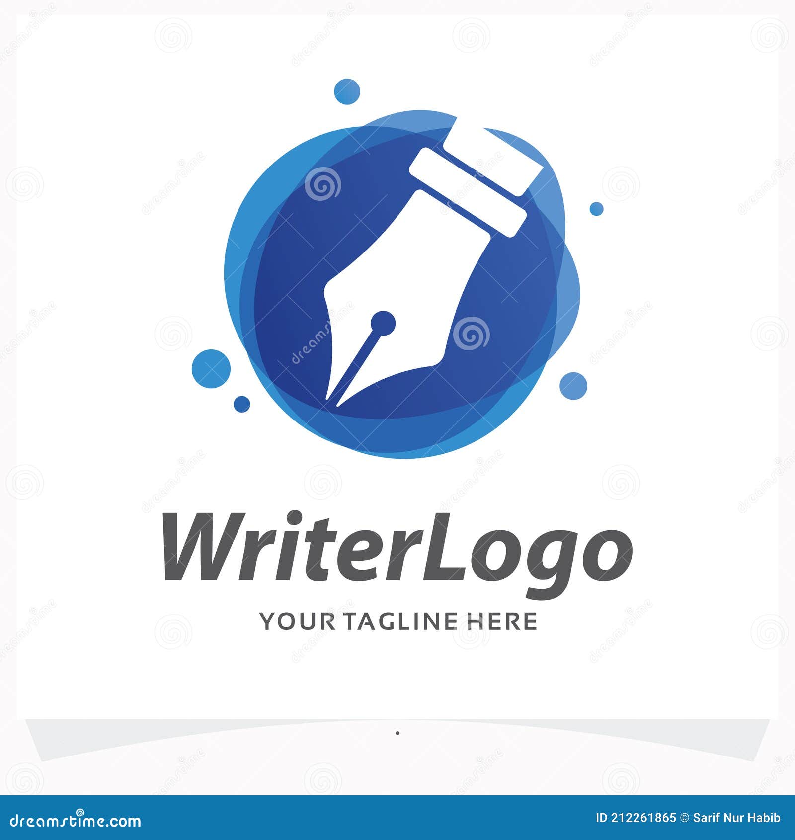 Writer Logo Design Template Stock Vector - Illustration of icon, office ...