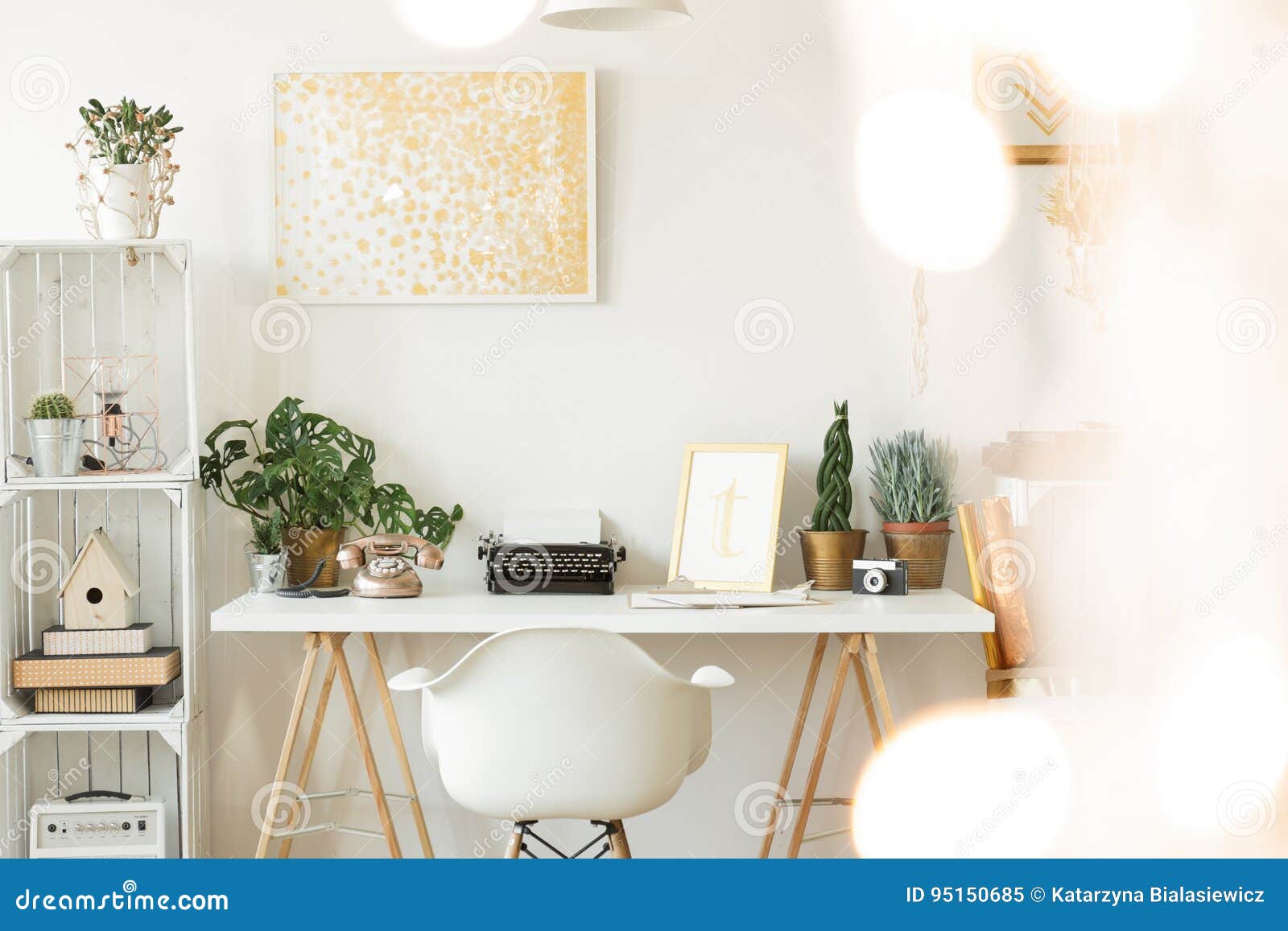 Writer`s workspace in home stock image. Image of desk - 95150685