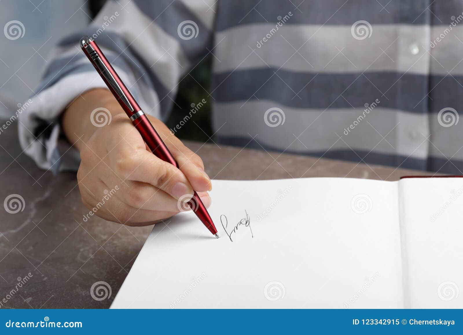 Writer Signing Autograph in Book at Table Stock Image - Image of fame ...