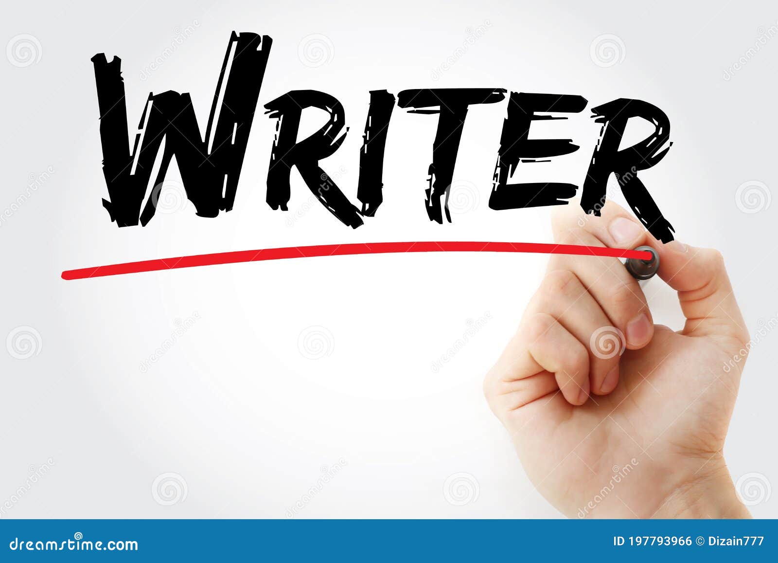 Writer text with marker stock illustration. Illustration of scripts ...