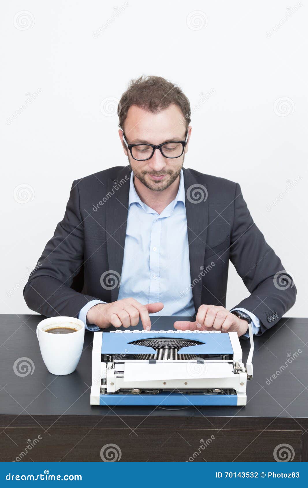 Writer typing stock photo. Image of adult, letter, desk - 70143532