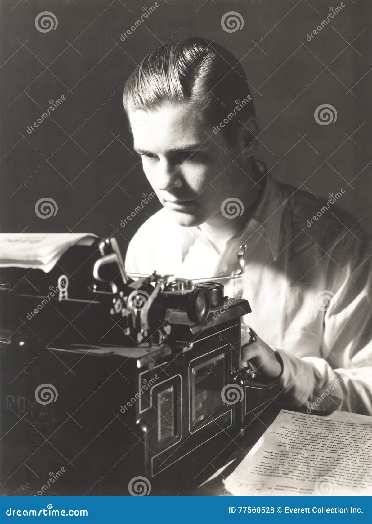 Writer at work editorial stock photo. Image of cute, nostalgia - 77560528