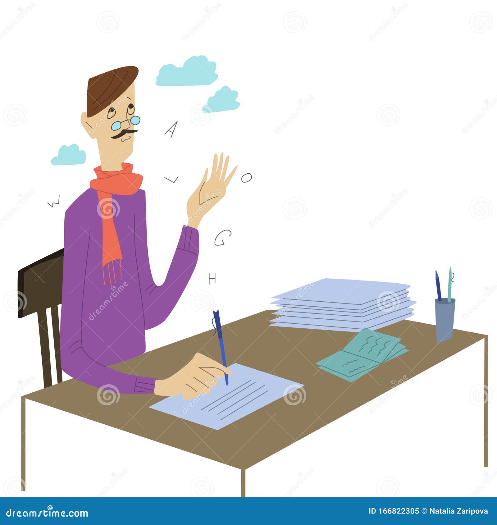 Writer And Muse Cartoon Vector | CartoonDealer.com #92581213