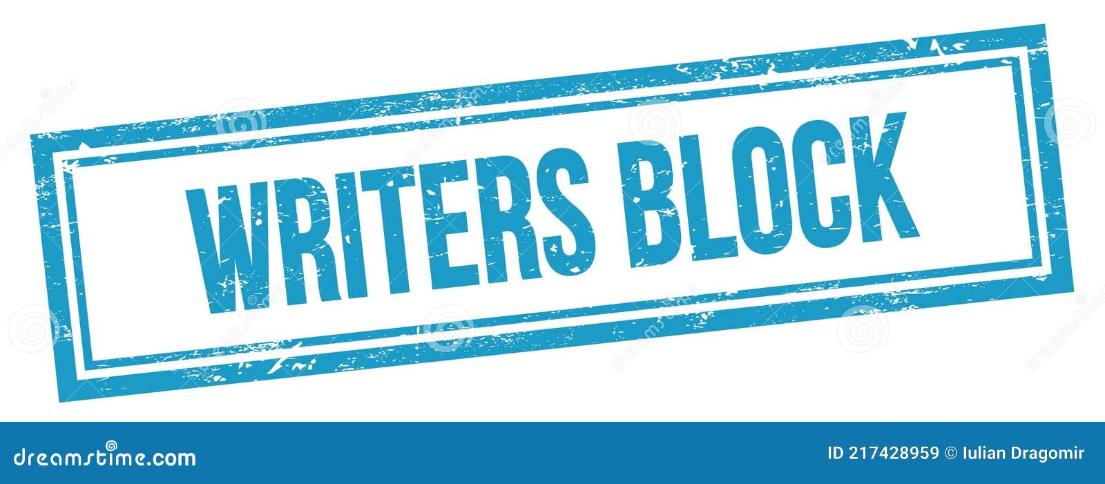 WRITERS BLOCK Text on Blue Grungy Vintage Stamp Stock Illustration ...