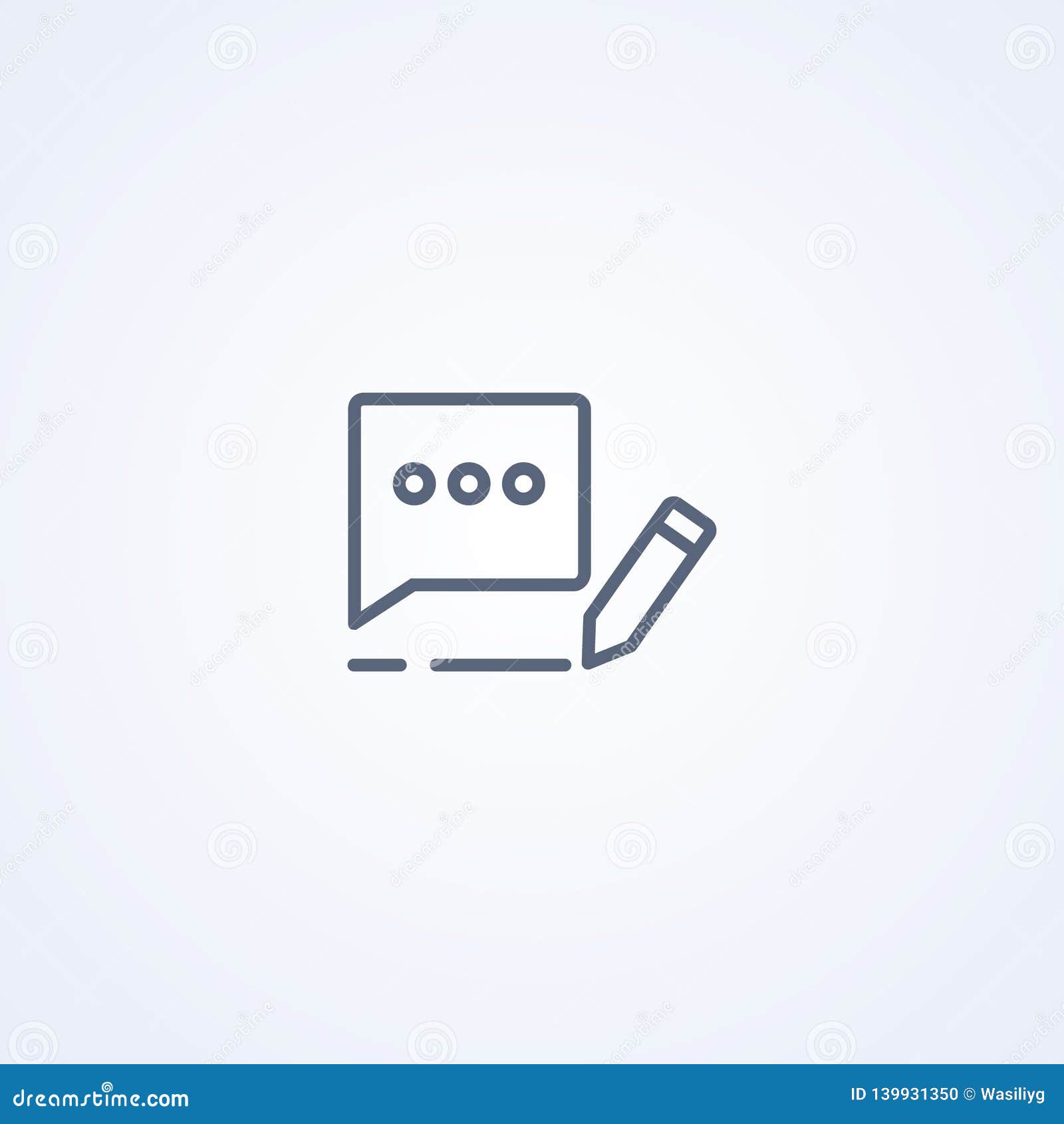 Writes Chat, Vector Best Gray Line Icon Stock Vector - Illustration of ...