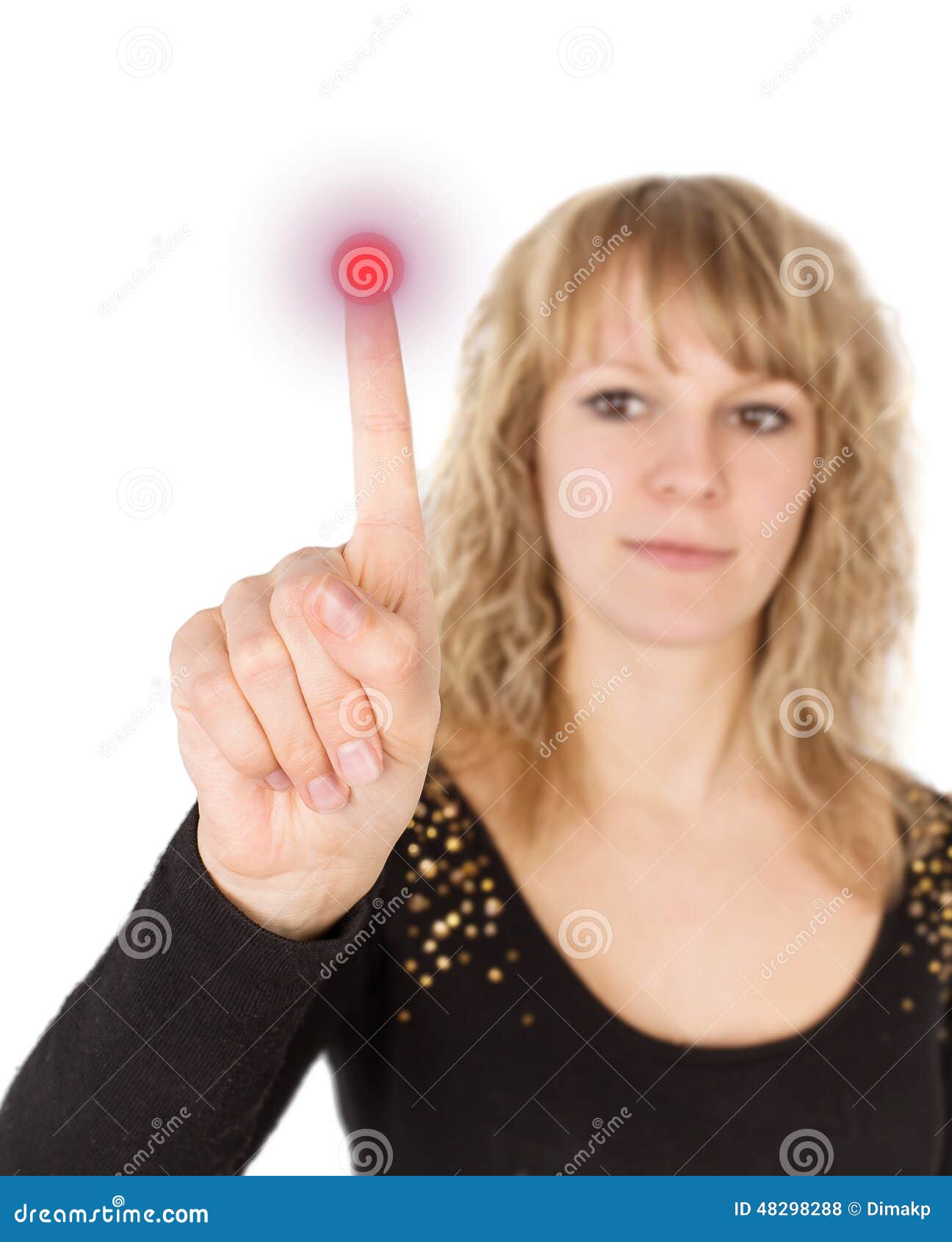 Writes finger woman stock photo. Image of finger, presentation - 48298288