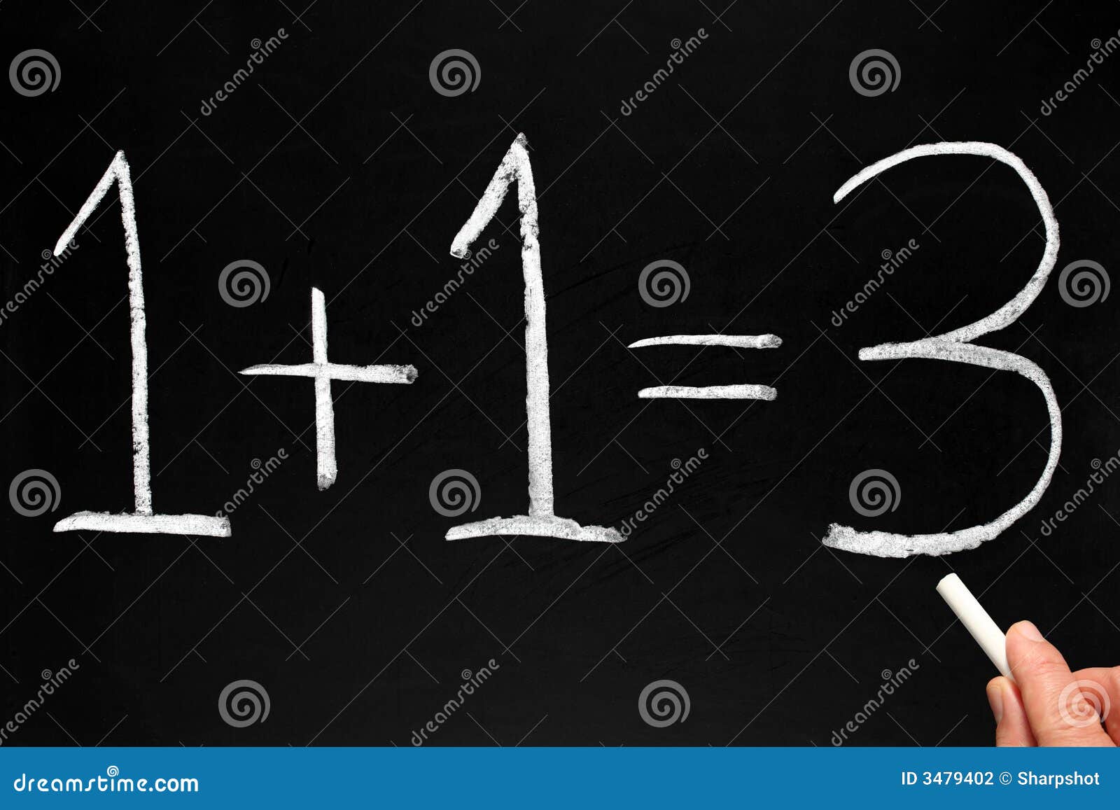 Writing 1+1=3. stock photo. Image of lesson, plus, black - 3479402