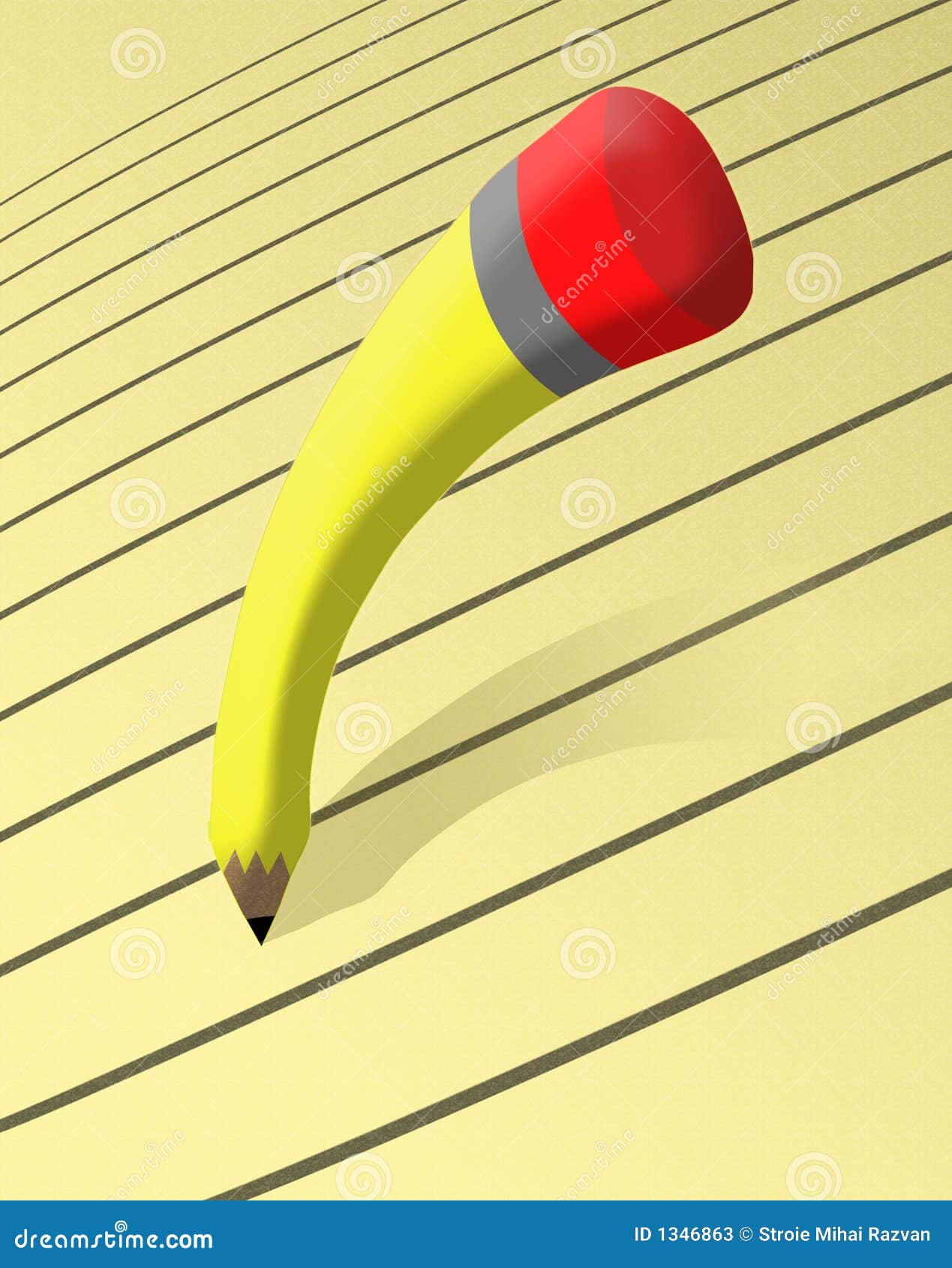 Writing stock illustration. Illustration of student, yellow - 1346863