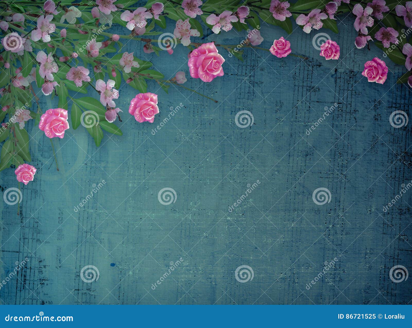 Writing Abstract Background with Beautiful Bouquet Stock Illustration ...