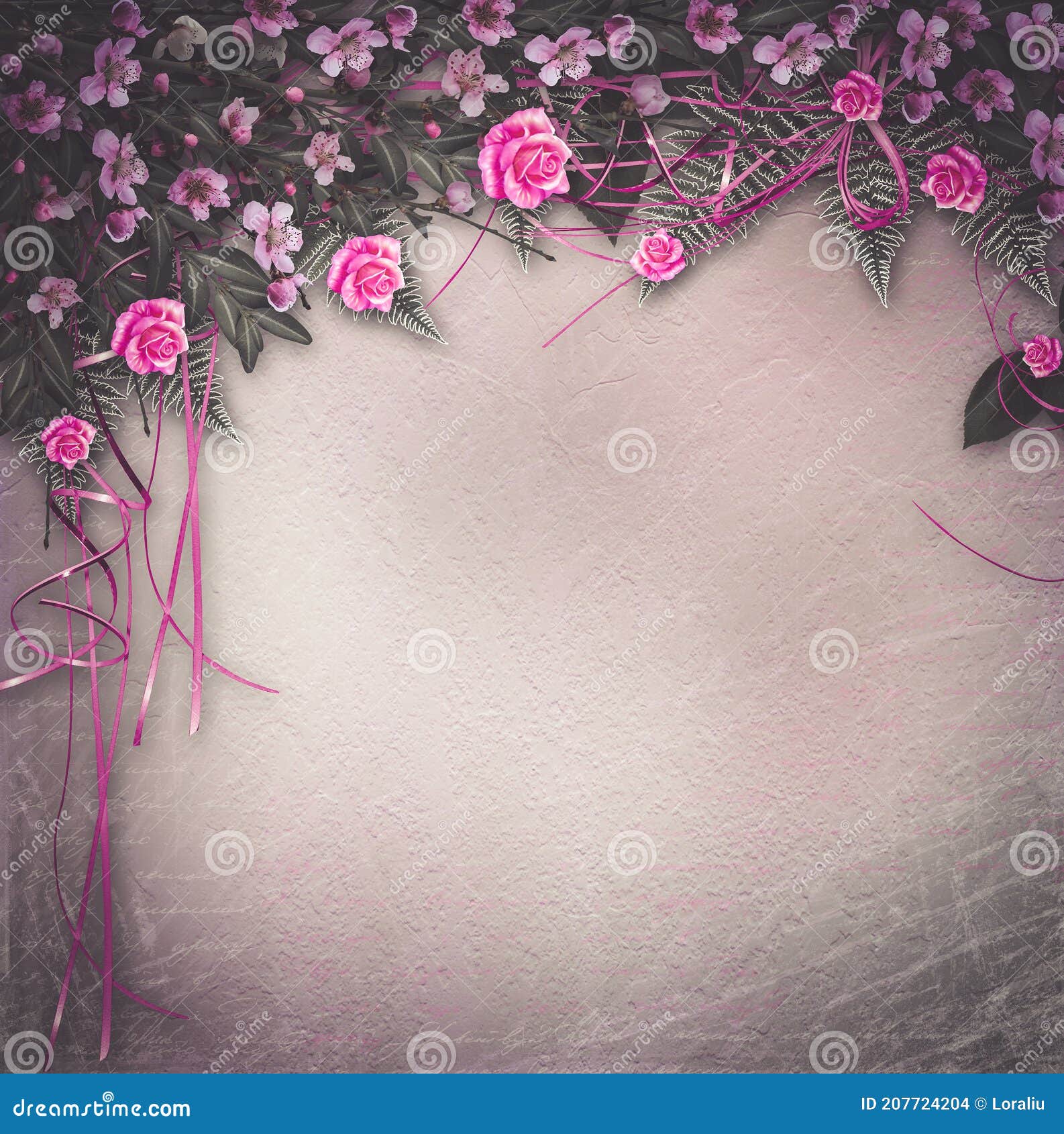 Writing Abstract Background with Floral Beautiful Bouquet Stock Photo ...
