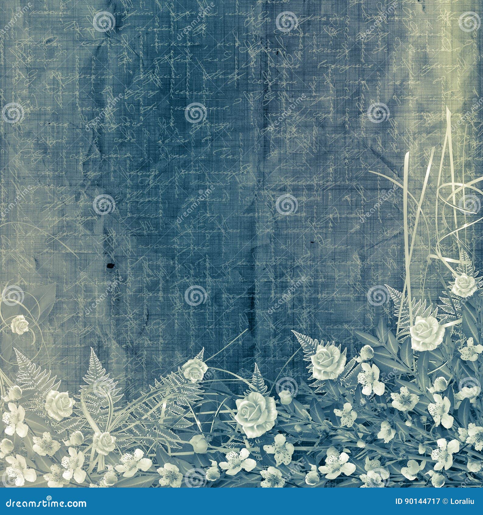 Writing Abstract Background with Floral Bouquet Stock Illustration ...