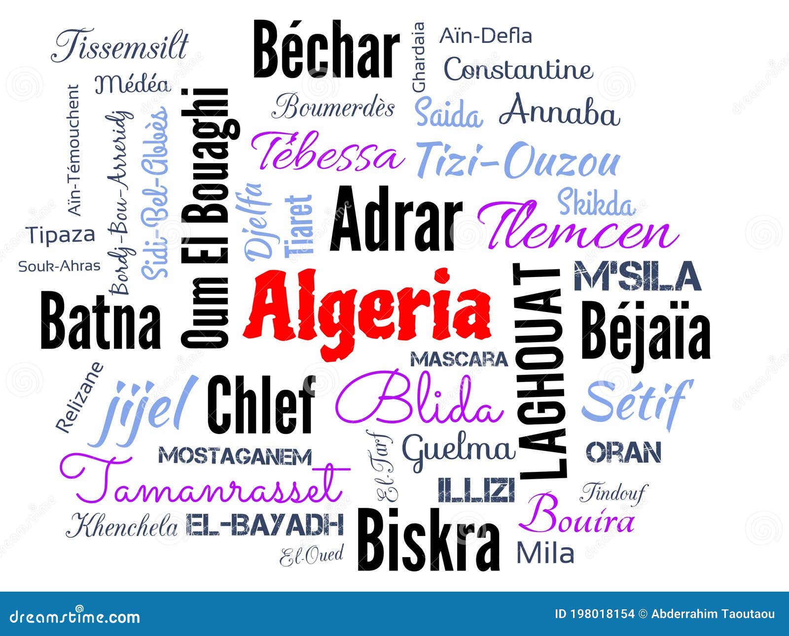 Writing the Algerian States Stock Illustration - Illustration of line ...