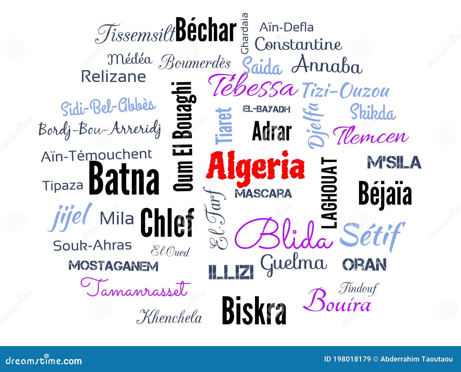 Writing the Algerian States Stock Illustration - Illustration of ...