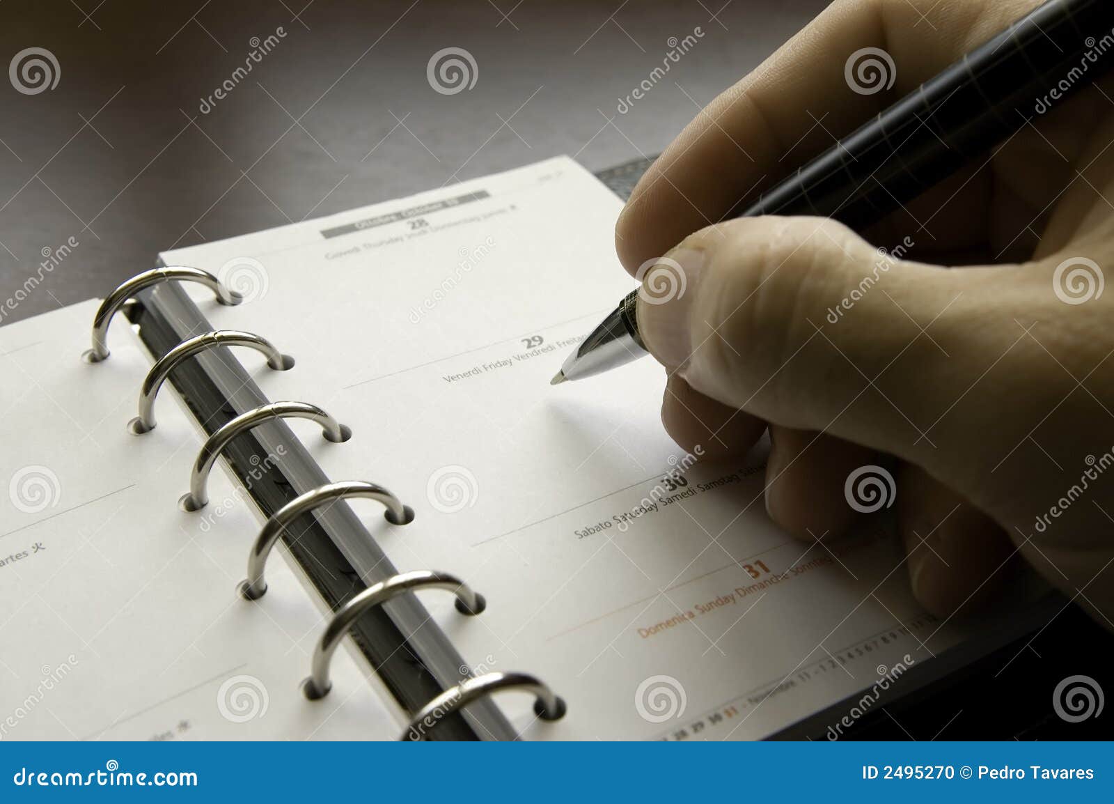 Writing an appointment stock photo. Image of brown, pencil - 2495270