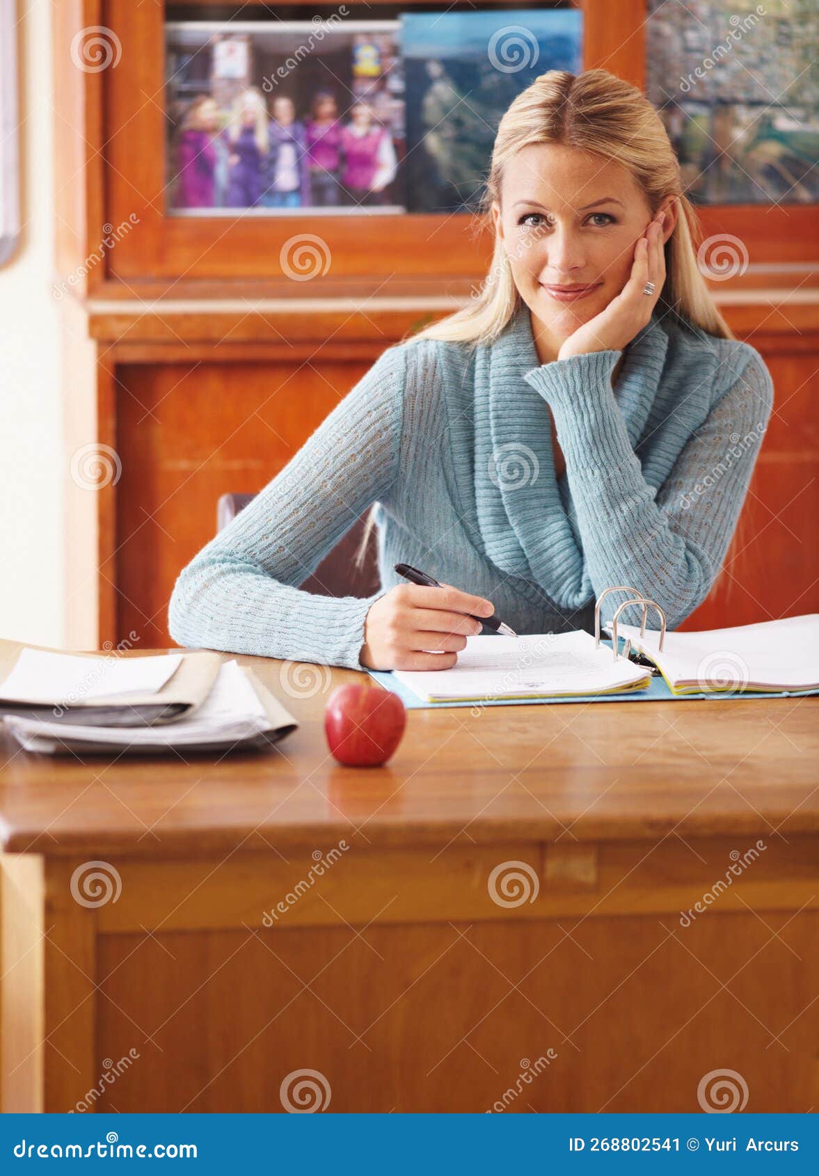 Writing an Assignment for the Kids. a Young Teacher Marking Exam Papers ...