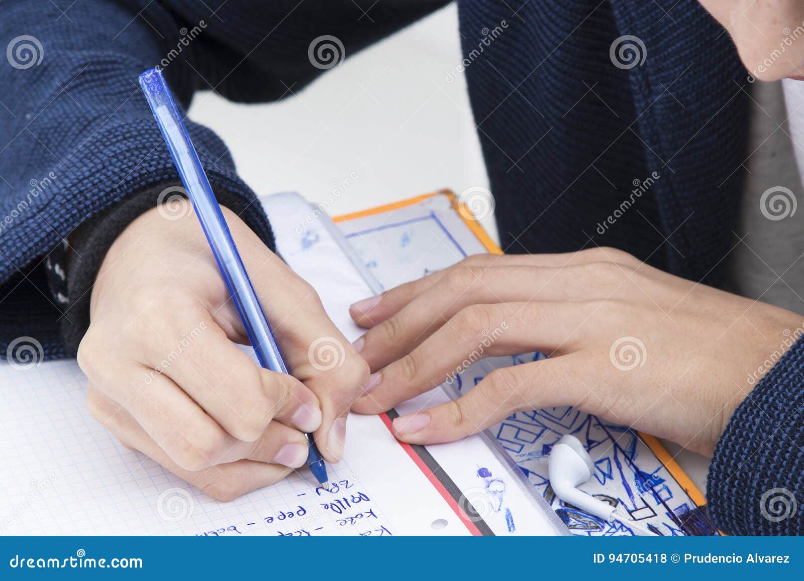 Writing in the book stock photo. Image of diary, male - 94705418