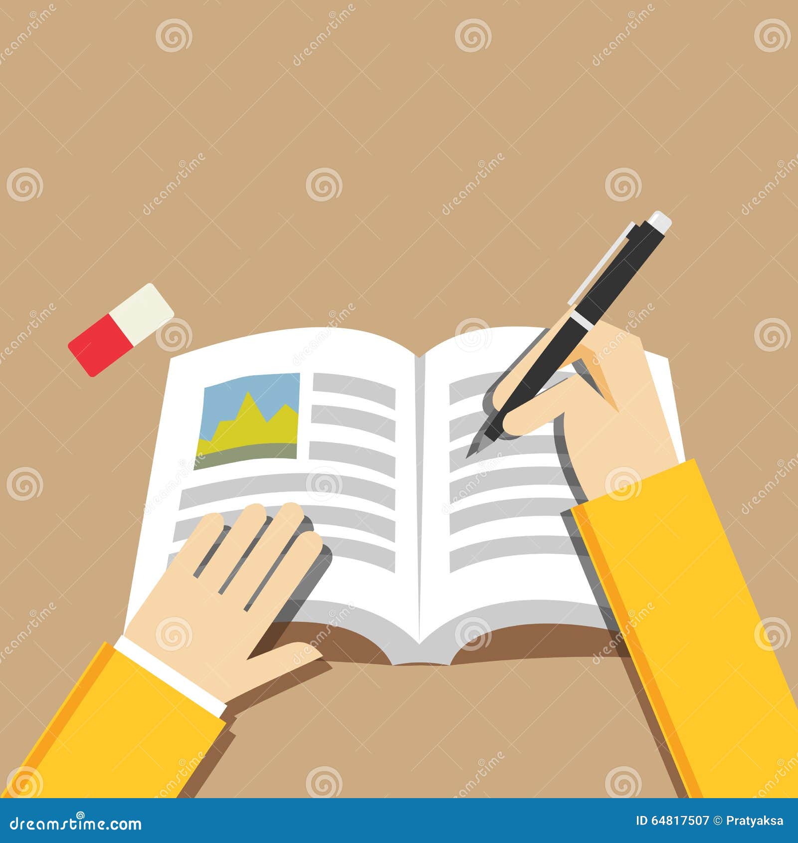 Writing on a book concept. stock vector. Illustration of note - 64817507