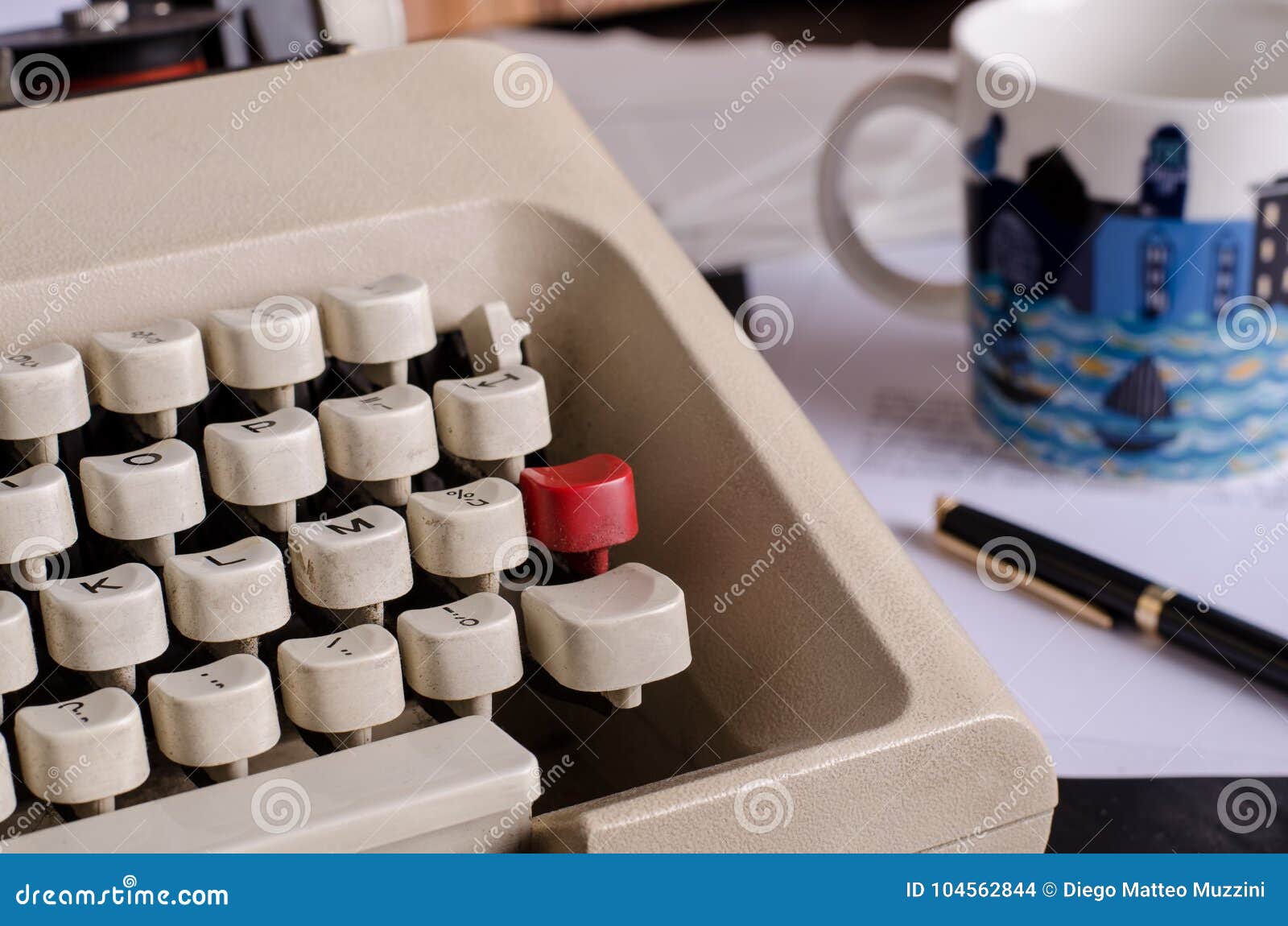 Writing a Book with a Typewriter Stock Photo - Image of details, sheet ...
