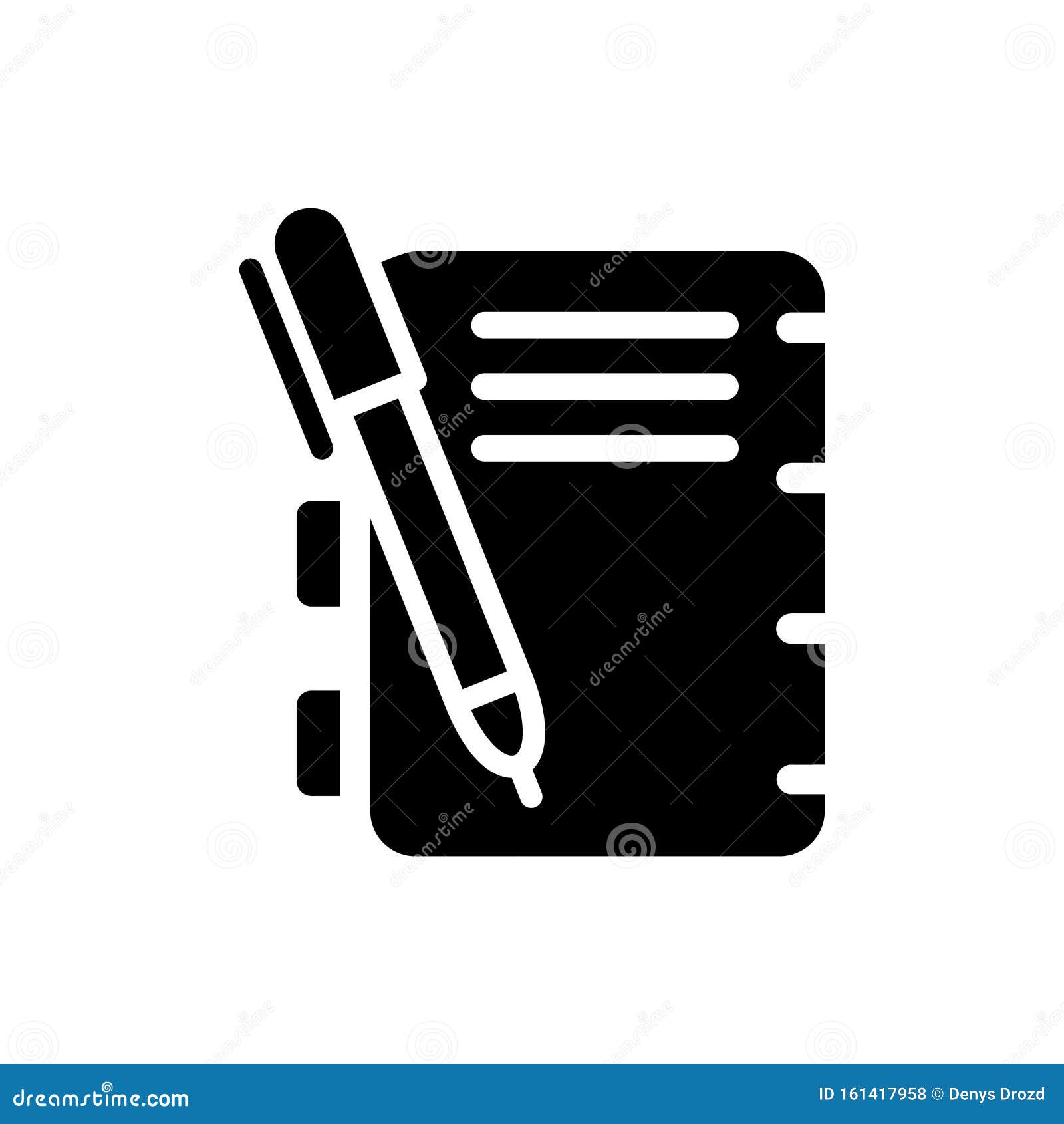 Writing Book Vector Icon. Logbook Illustration Symbol. Notebook Sign ...