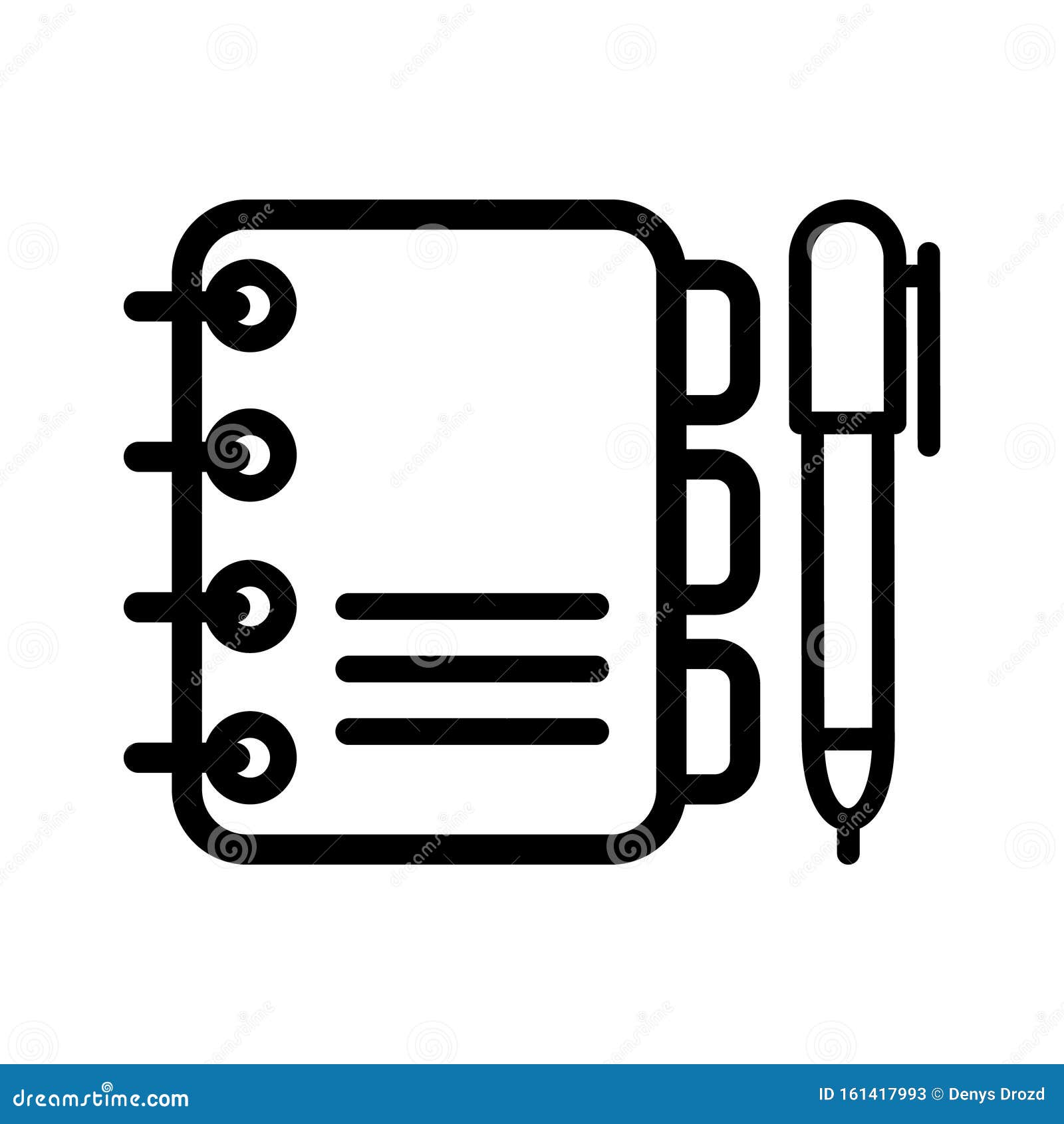 Writing Book Vector Icon. Logbook Illustration Symbol. Notebook Sign ...