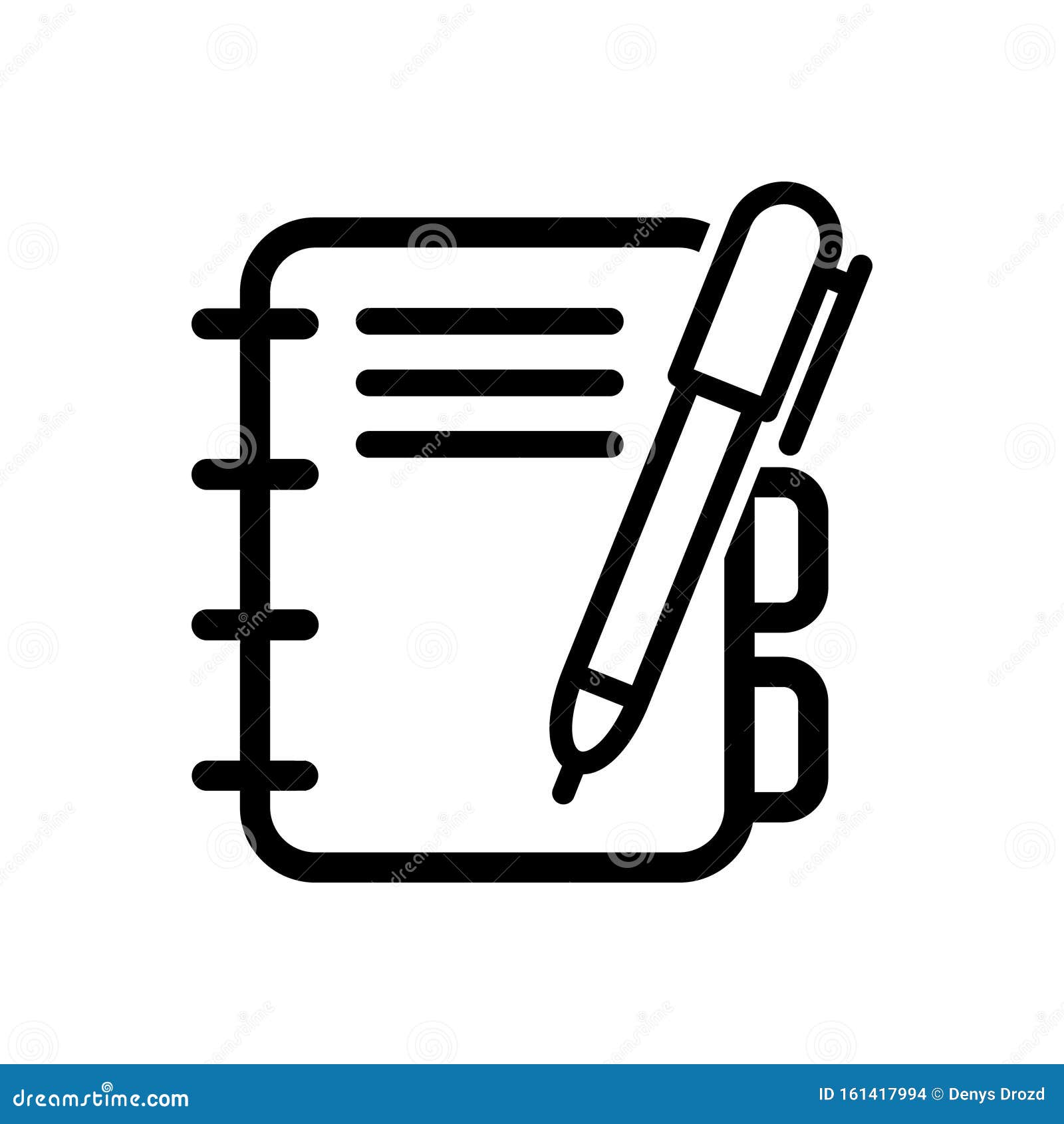Writing Book Vector Icon. Logbook Illustration Symbol. Notebook Sign ...
