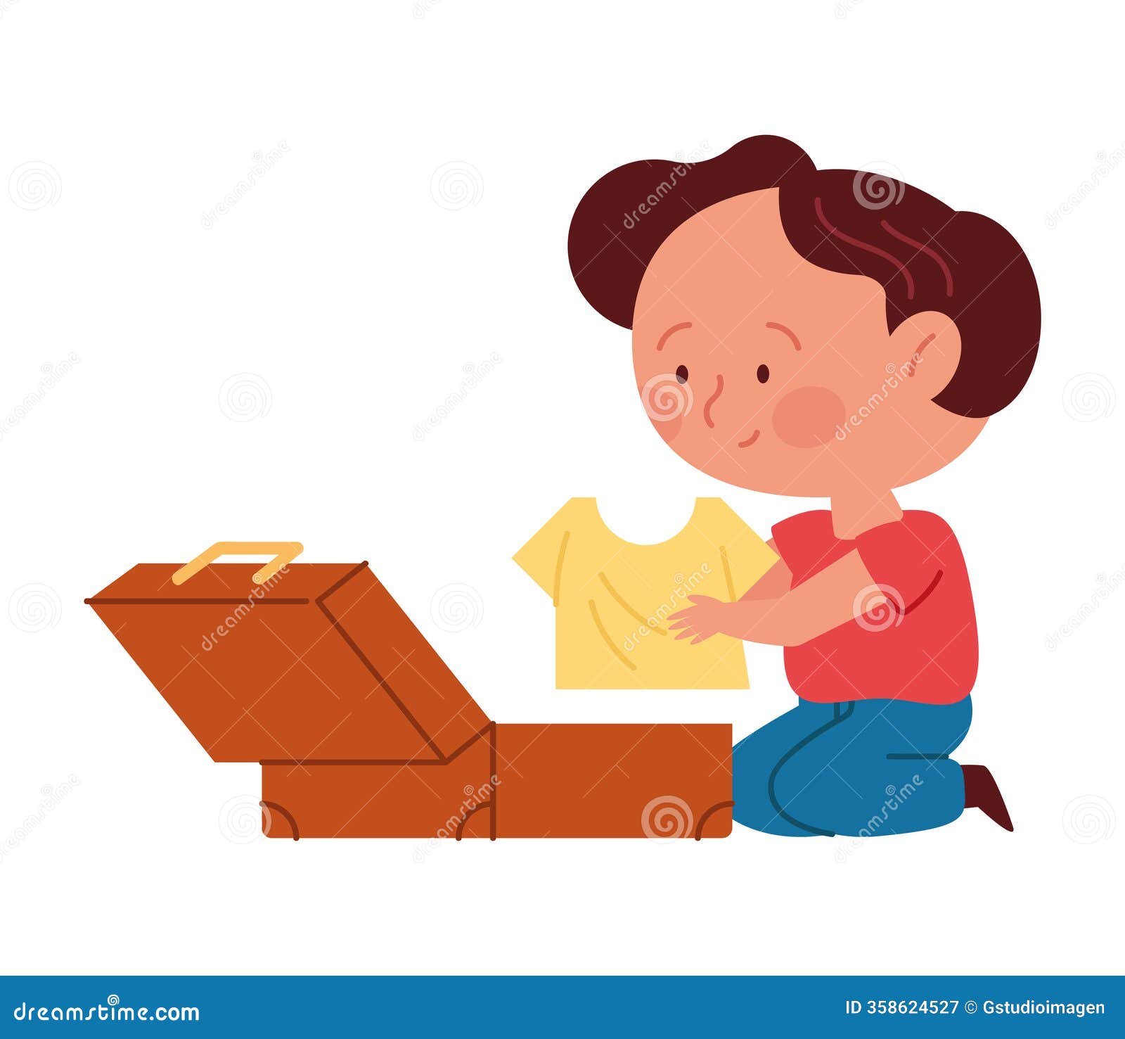 Writing boy suitcase stock illustration. Illustration of creative ...