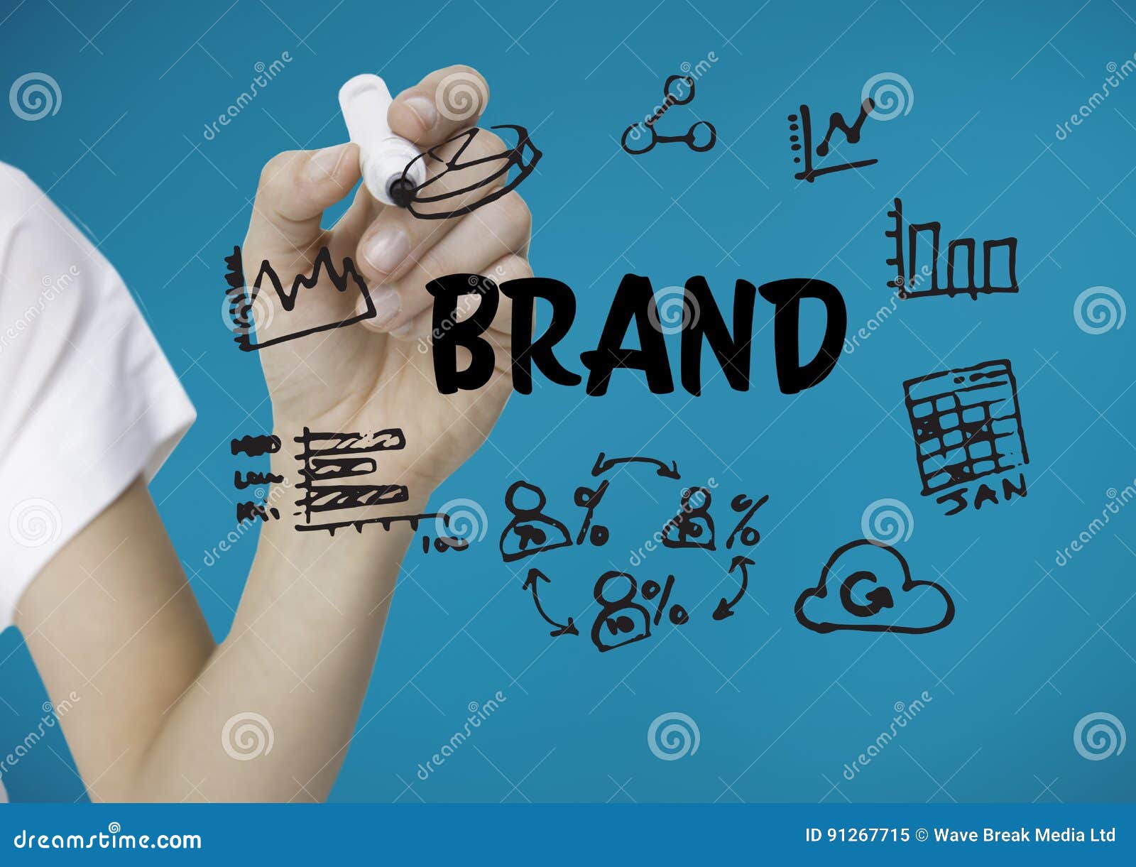 Writing Brand Graphic on the Screen Stock Illustration - Illustration ...