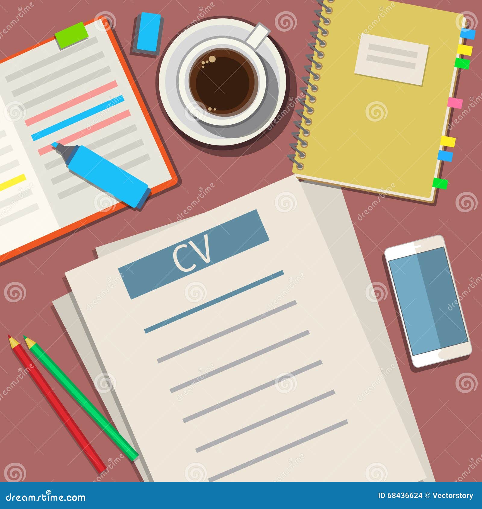 Writing a Business Cv Resume Concept Stock Vector - Illustration of ...