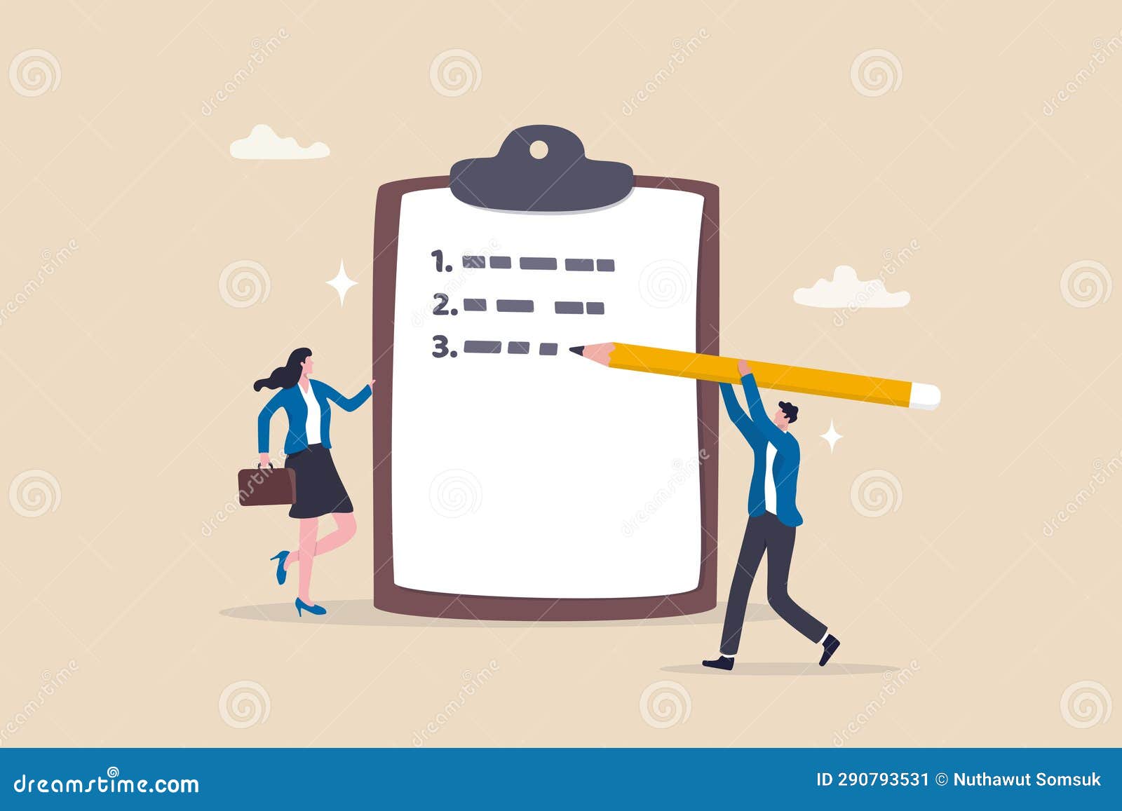 Writing Business Steps, Procedure or Development Progress on Clipboard ...