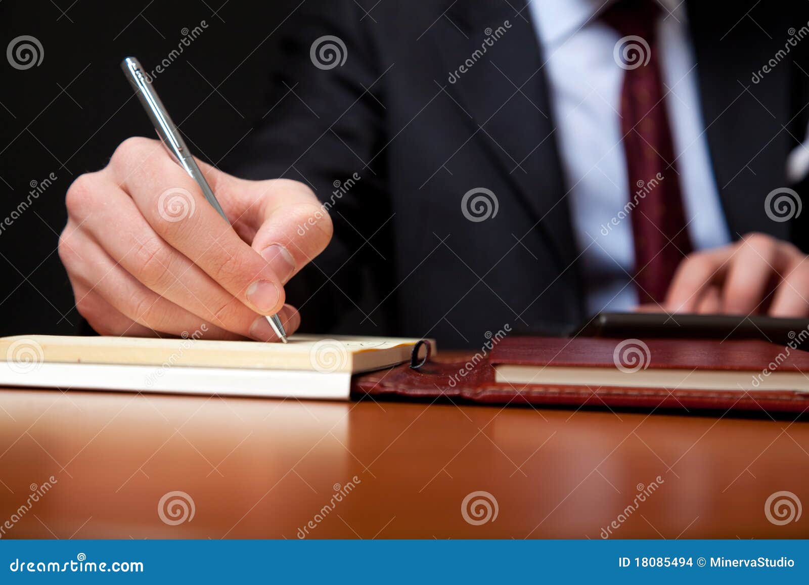 Writing businessman stock photo. Image of close, analyzing - 18085494