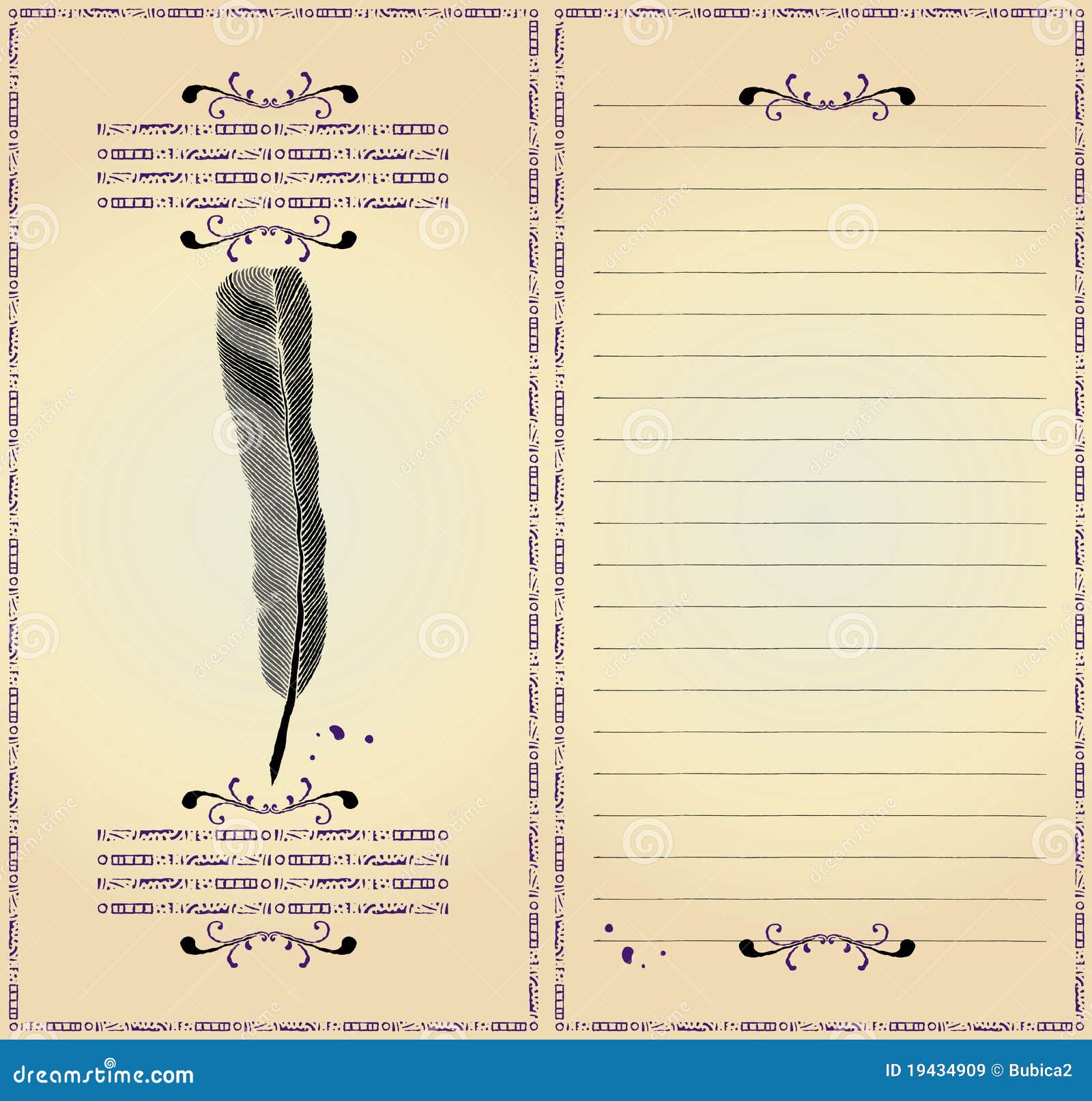 Writing card color woodcut stock vector. Illustration of communication ...