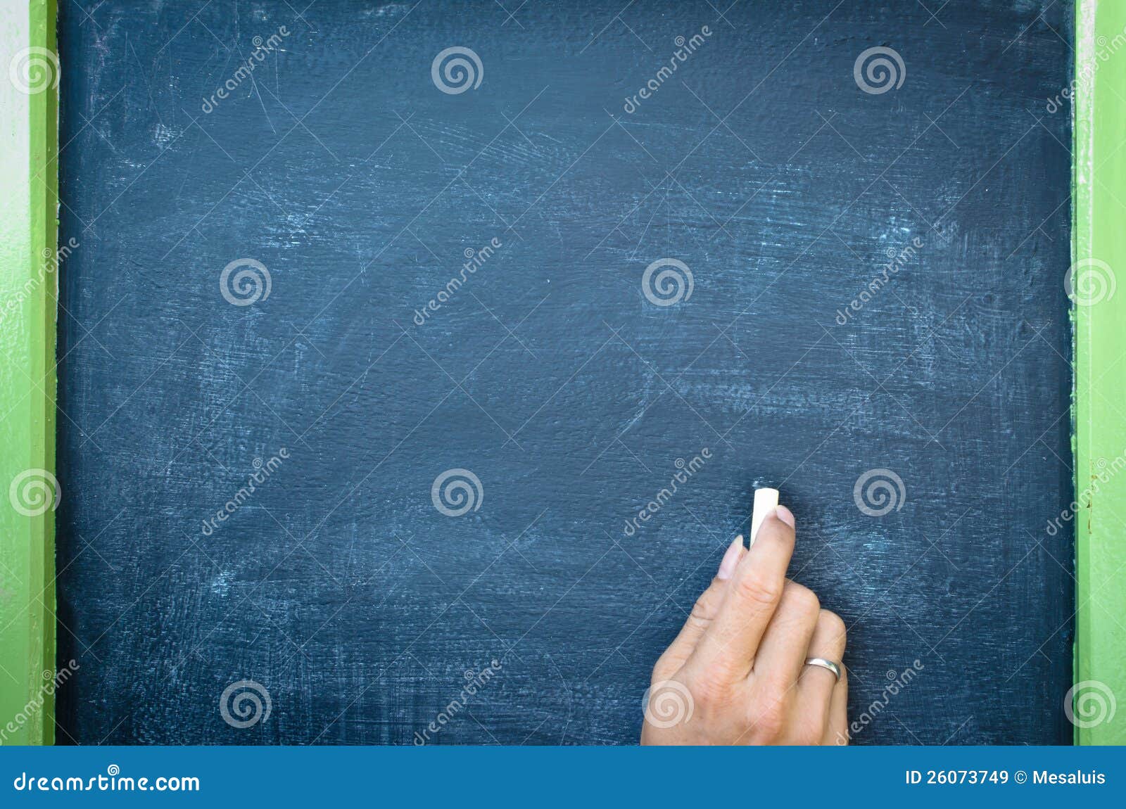 Writing with chalk stock image. Image of green, close - 26073749